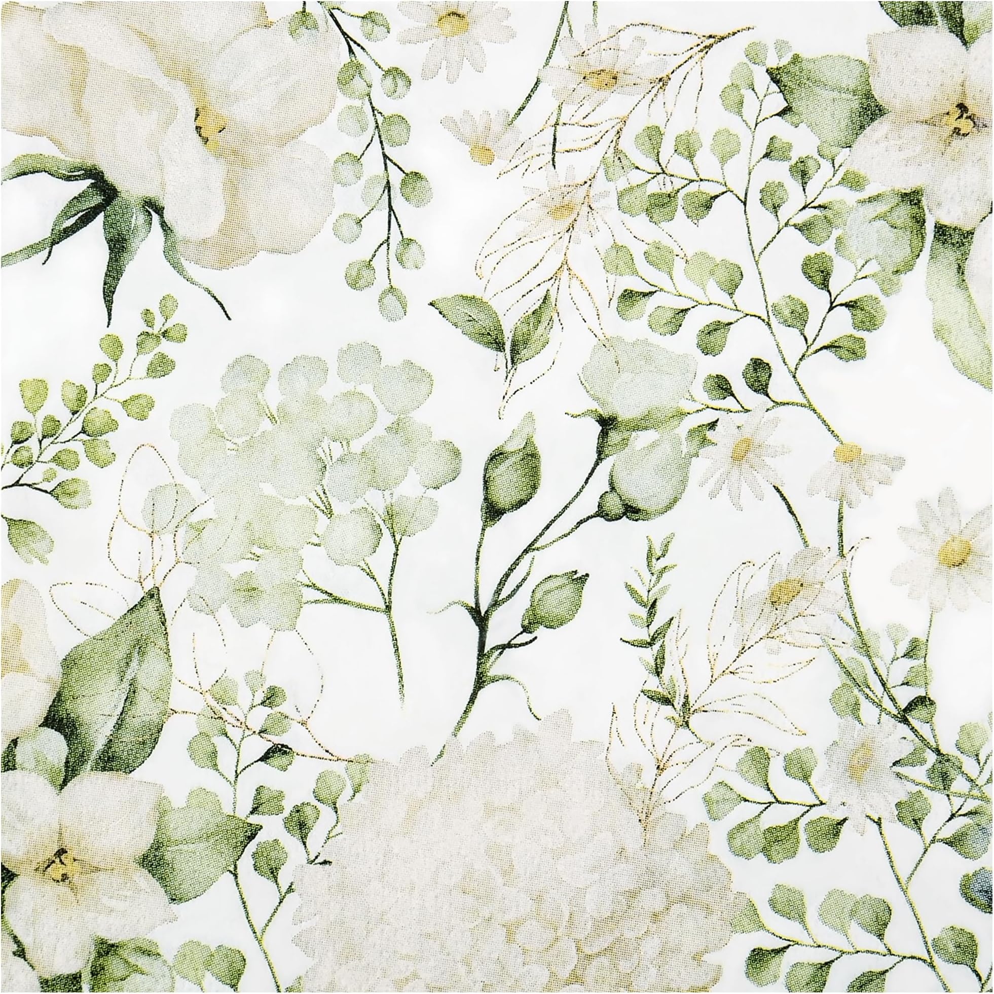 100 White Floral Luncheon Napkins Disposable Blossom Flowers Paper ...