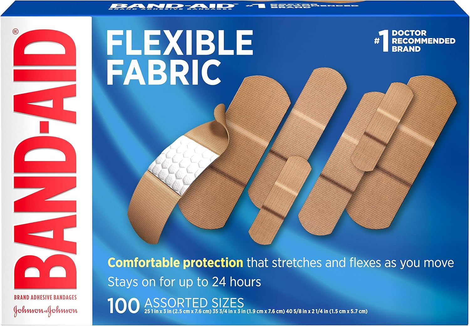 Amazon BAND AID Brand Flexible Fabric Bandages Assorted 100