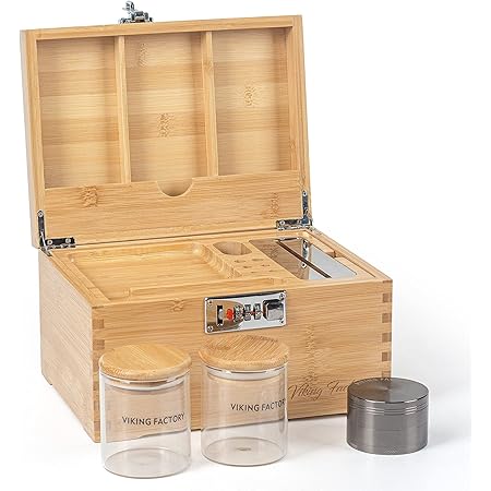 Amazon.com - Viking Factory Large Bamboo Box with Combination Lock ...