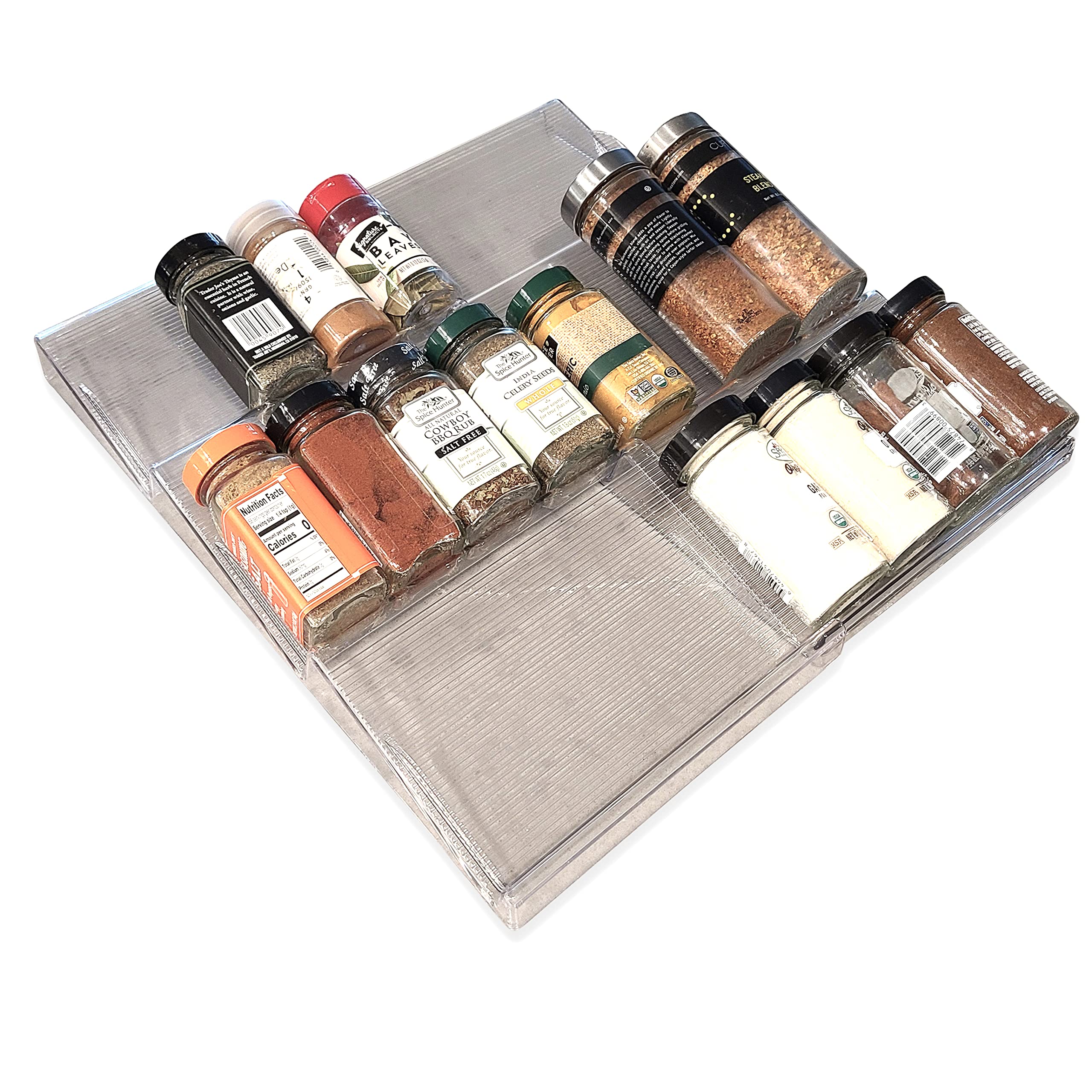 Buy Expandable Spice Rack (17" X 16" Max Size),Adjustable Drawer ...