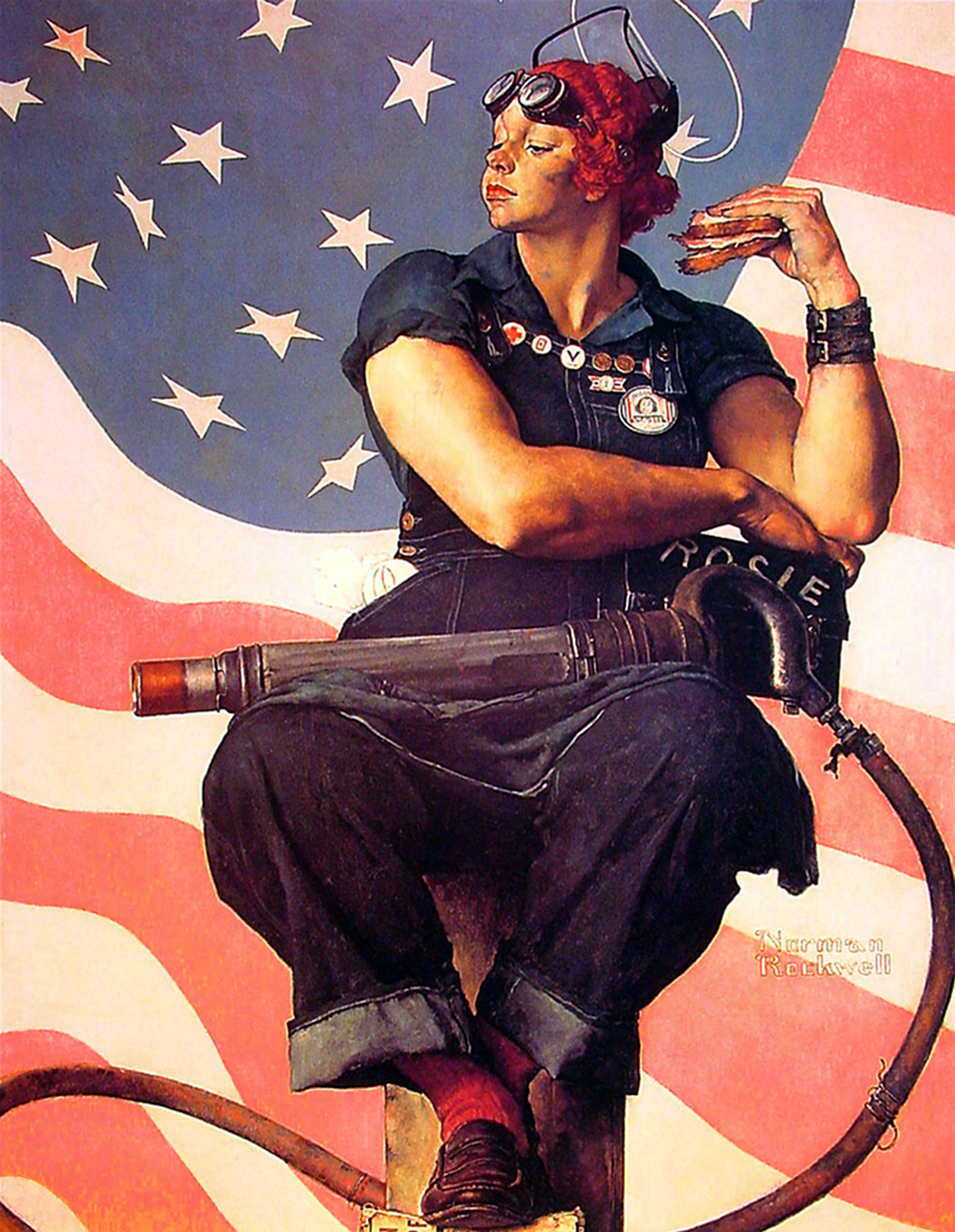 Norman Rockwell Rosie La Riveteuse Rosie The Riveter (1943) By Norman
