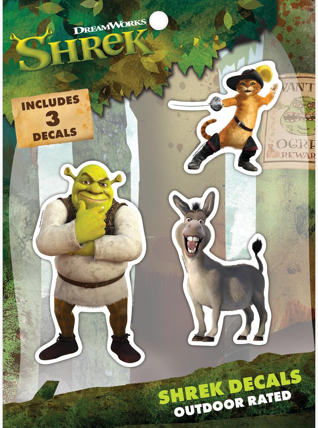 Amazon.com - Shrek Vinyl Car Decals - Set of 3 Shrek Donkey Puss n ...