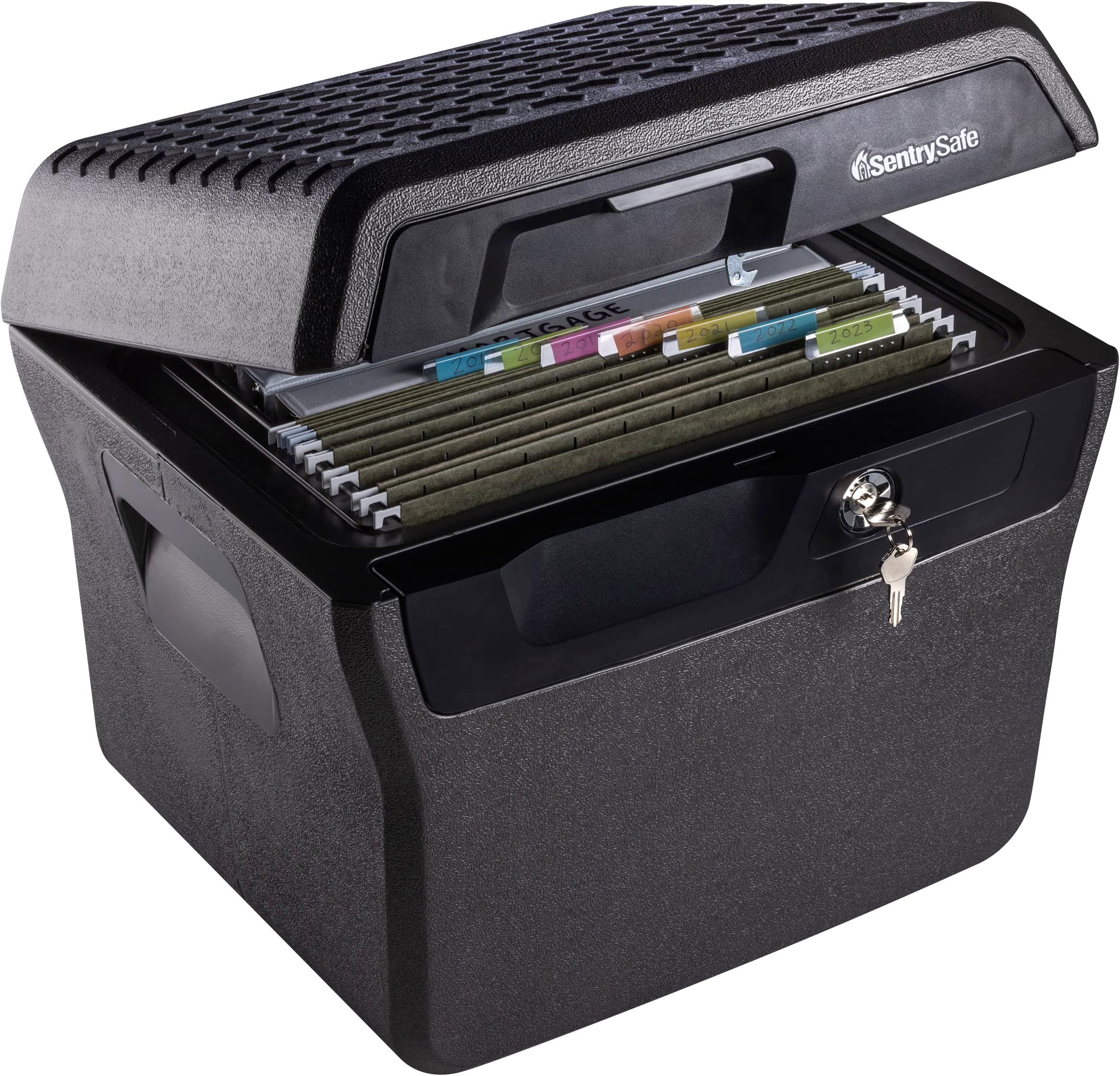 Amazon.com: SentrySafe Black Fireproof Document Box with Key Lock, Safe ...