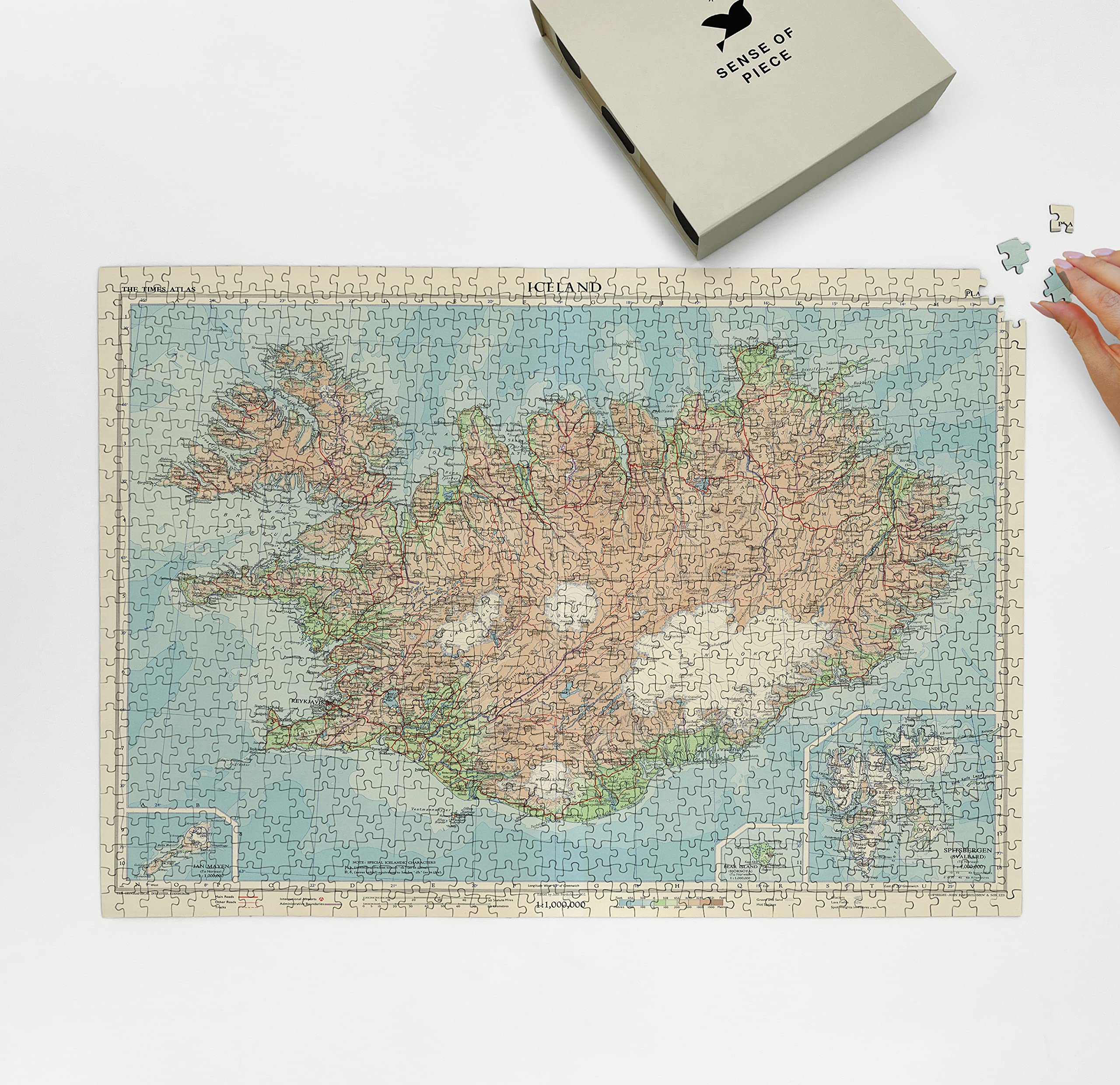 Snapklik.com : 1959 Map Of Iceland 1000 Piece Adult Jigsaw Puzzle ...