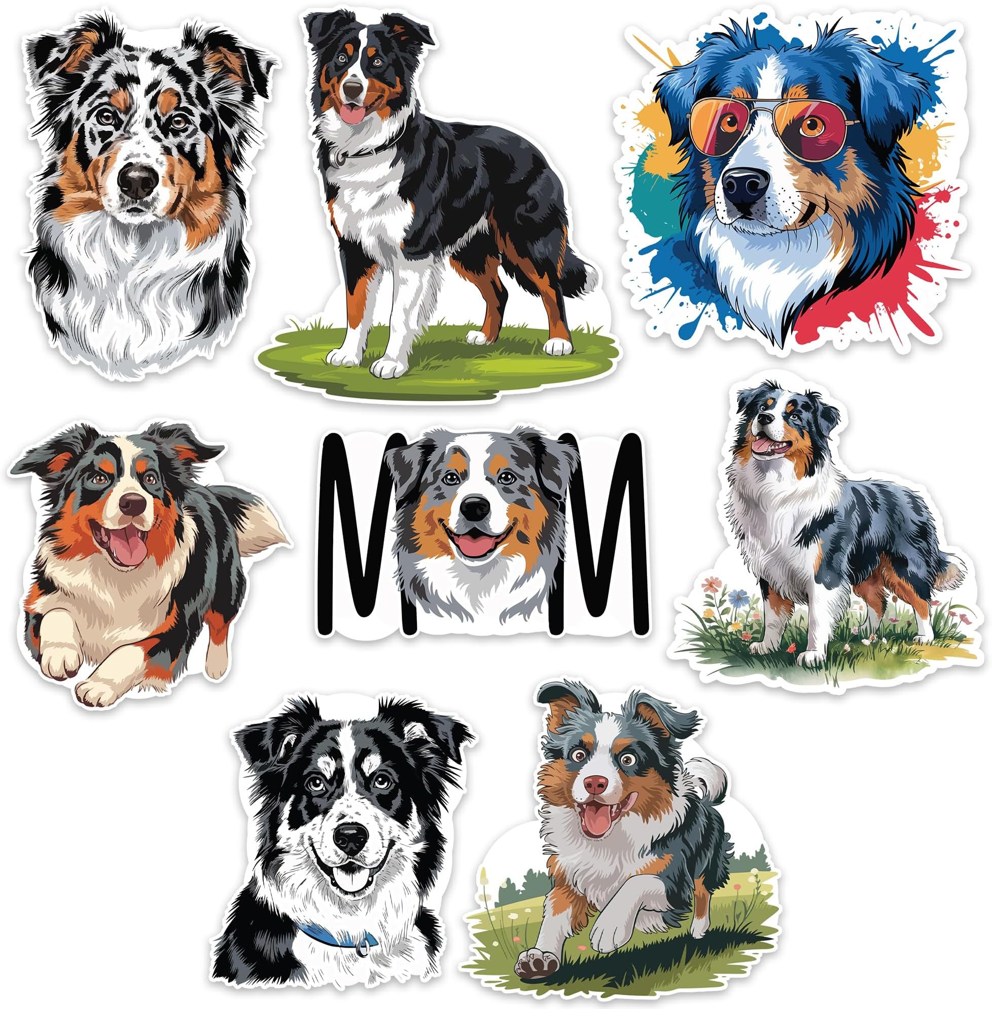 Amazon.com - Red Merle Australian Shepherd - Aussie Kiba Vinyl Sticker ...