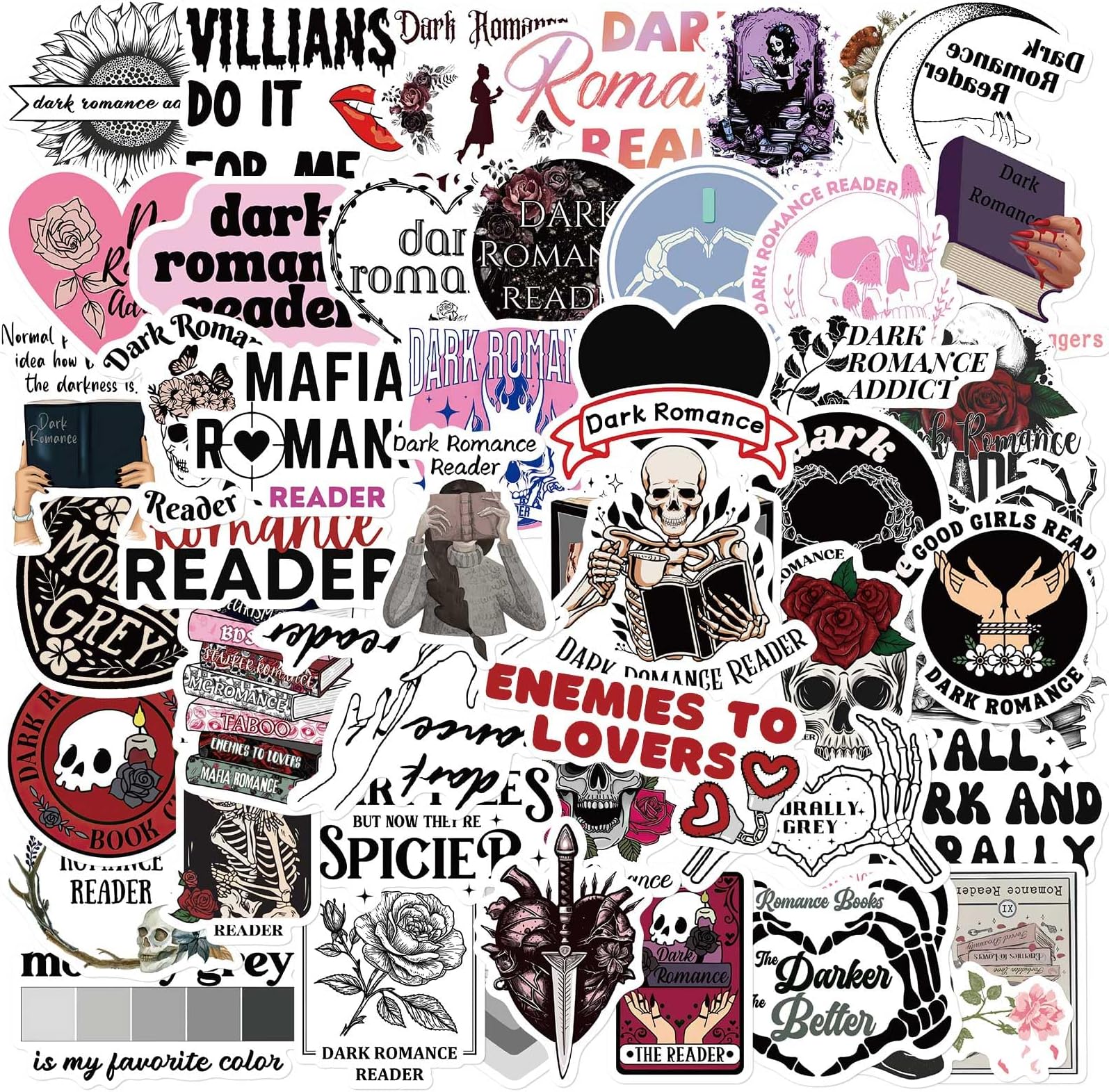 Amazon.com: 100 PCS Dark Romance Stickers,Bookish Reading Stickers for ...