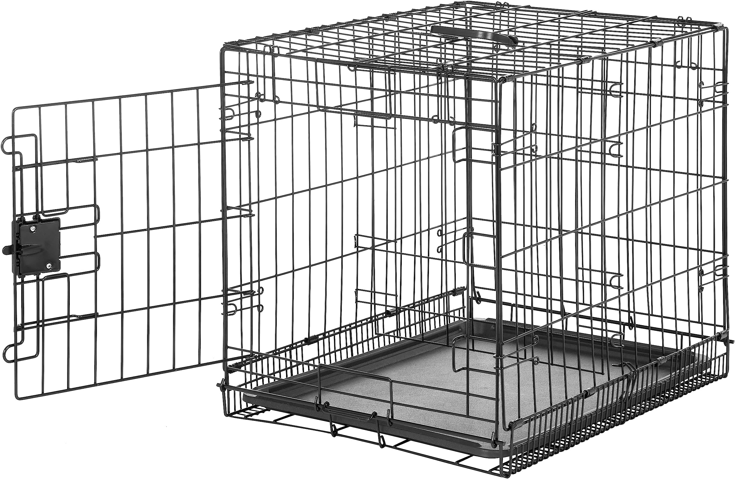 Amazon Basics Small Metal Dog Crate/Cage with Tray, Durable and ...
