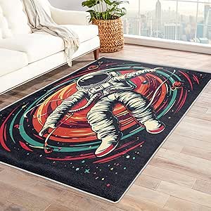 Amazon.com: SZLYZM Astronaut Kids Rug 4x5 Area Rug, Space Vortex Rugs ...