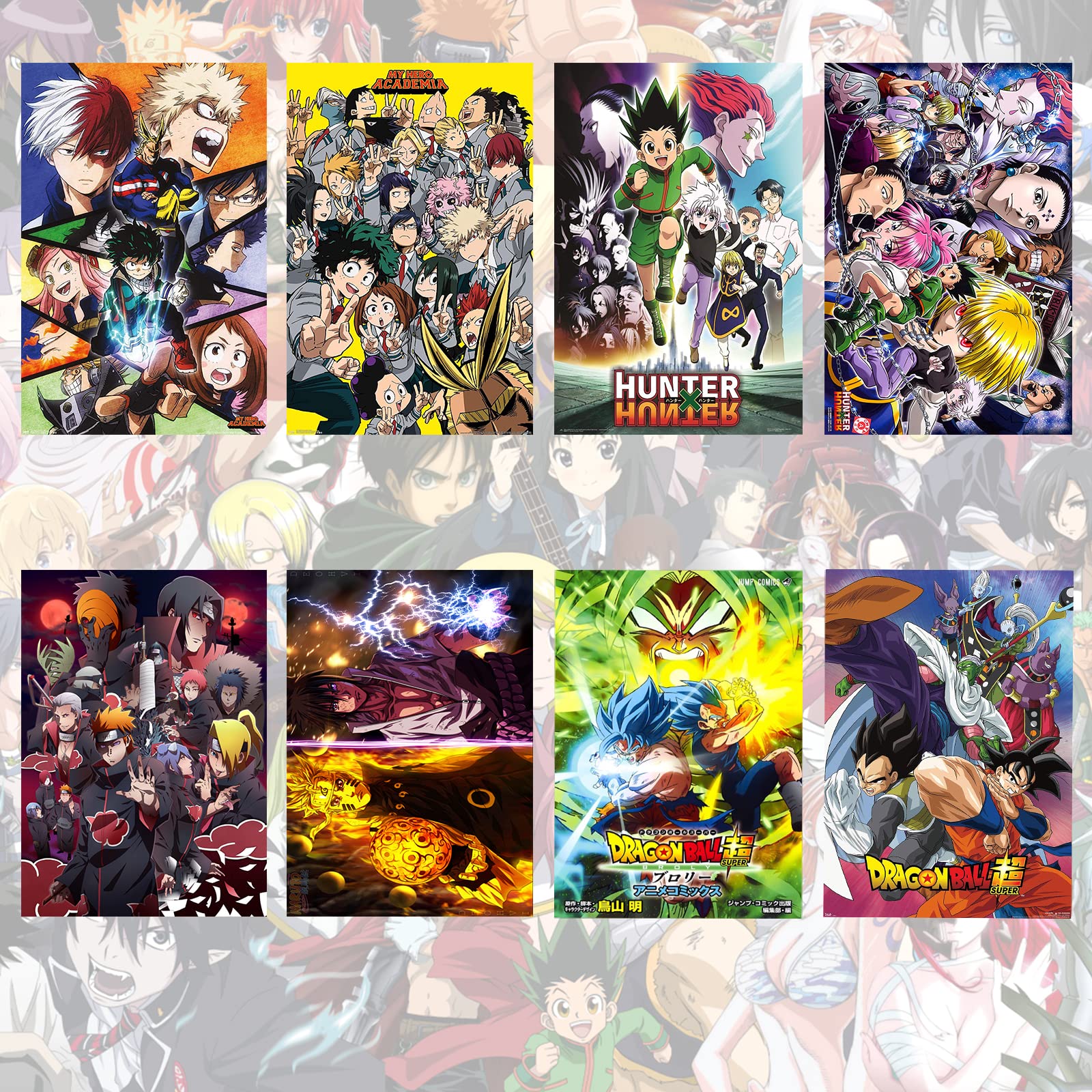 Babymiu Mixed Anime Wall Poster 8-Pack（with random Anime stickers 50pcs ...