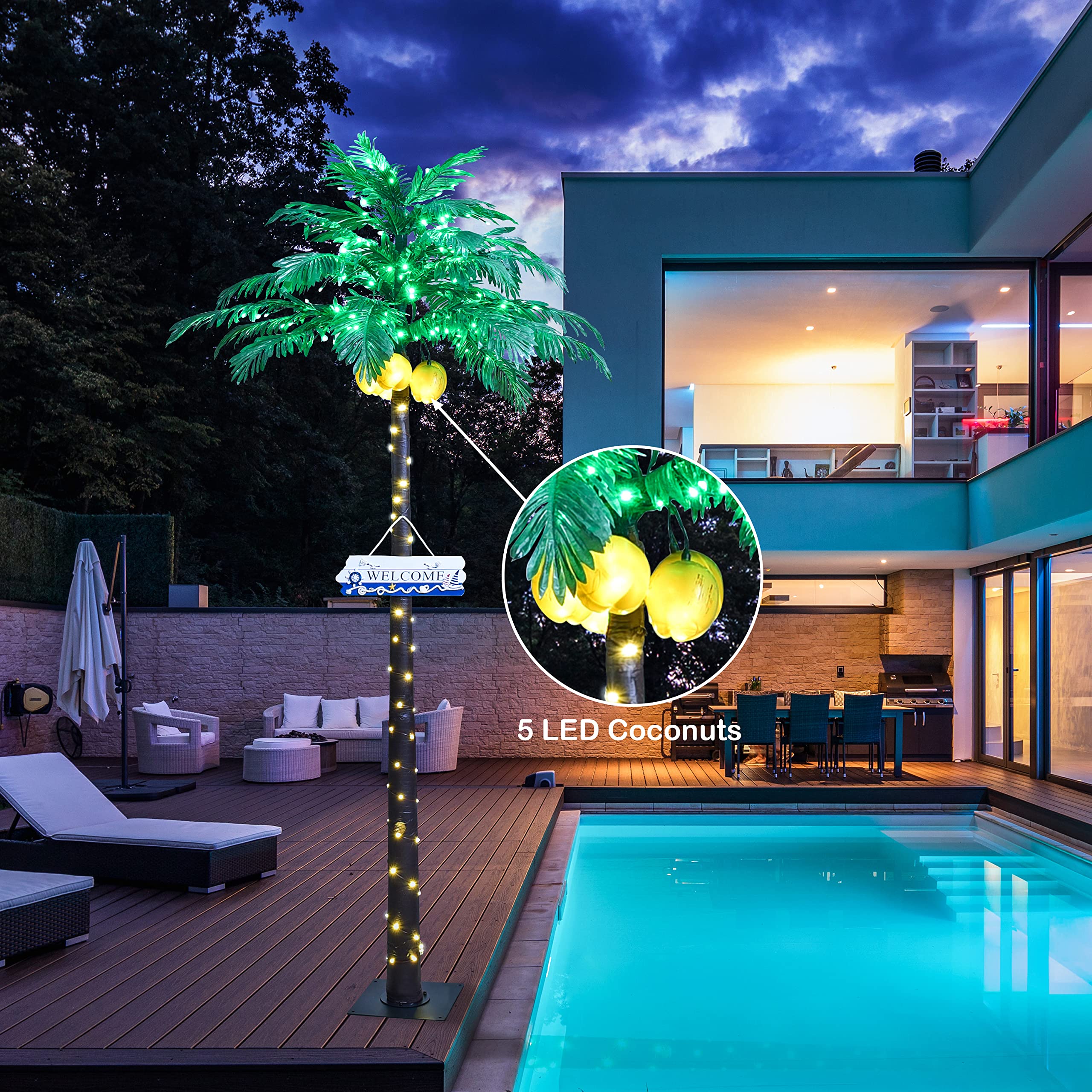 8ft Outdoor Lighted Palm Trees Lighted Palm Trees From Sears.com