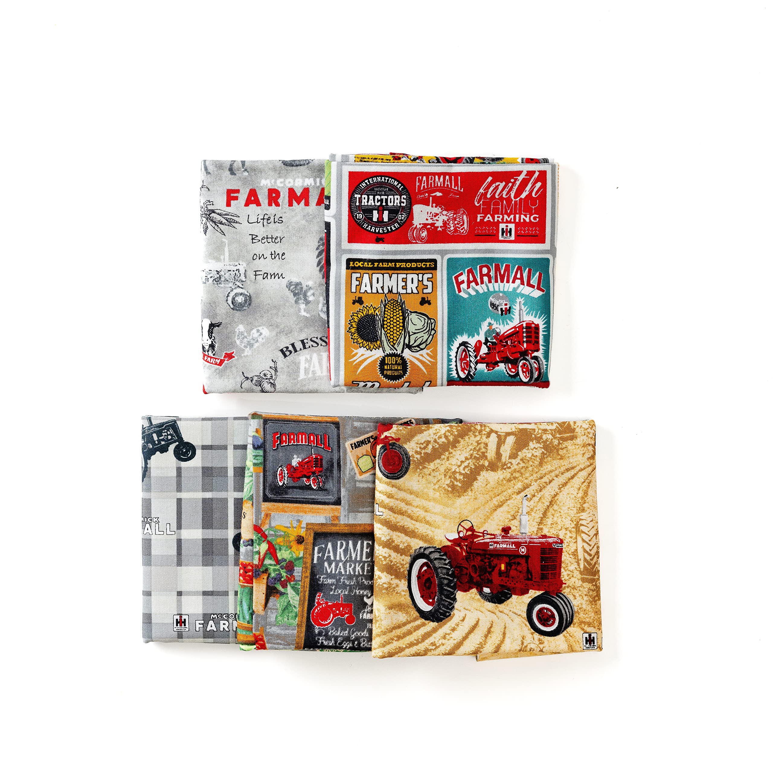 Amazon.com: Farmall Tractor Fabric Fat Quarter Bundle, Five Fat ...