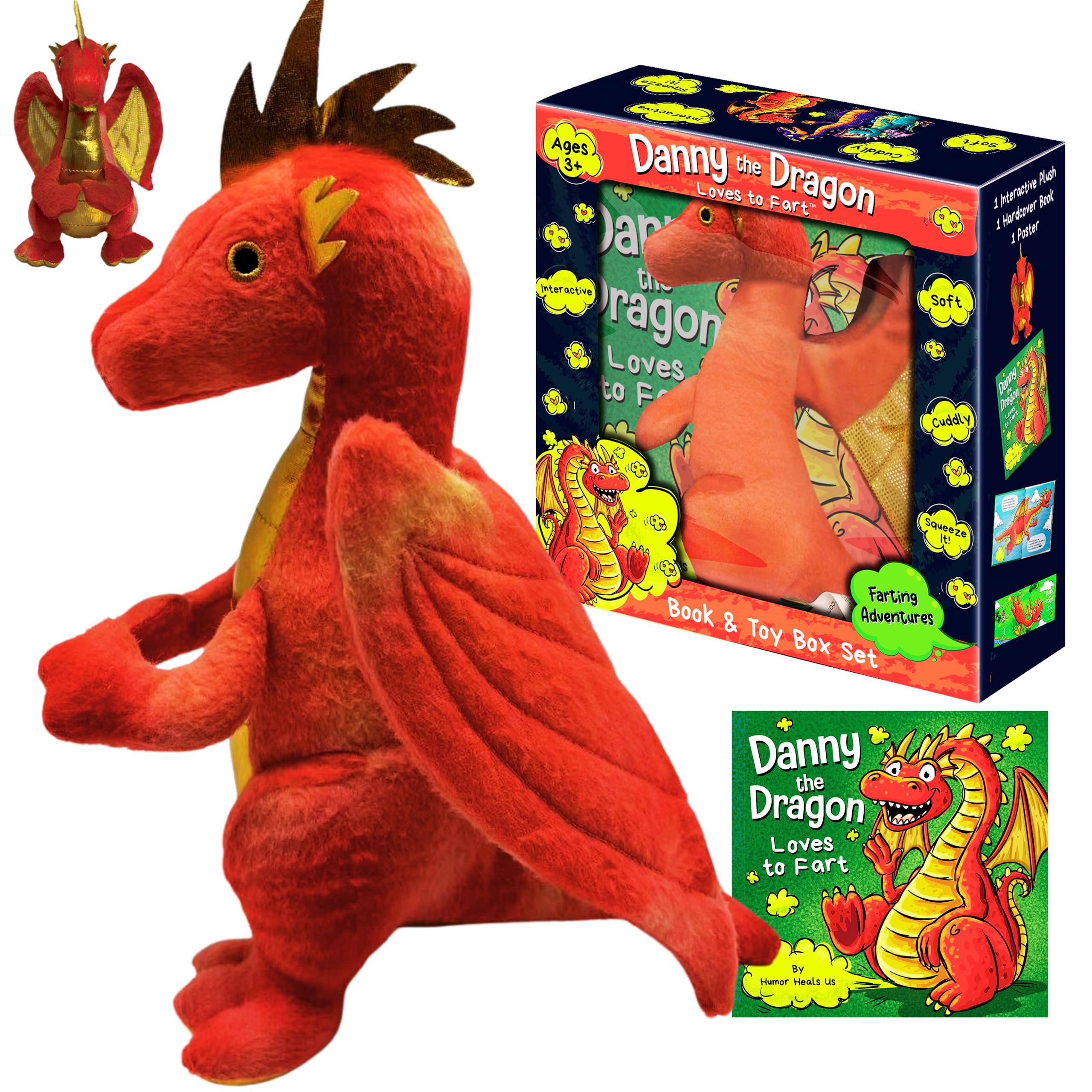 Amazon.com: Danny the Dragon Interactive Farting Toy Book Gift Box Set ...