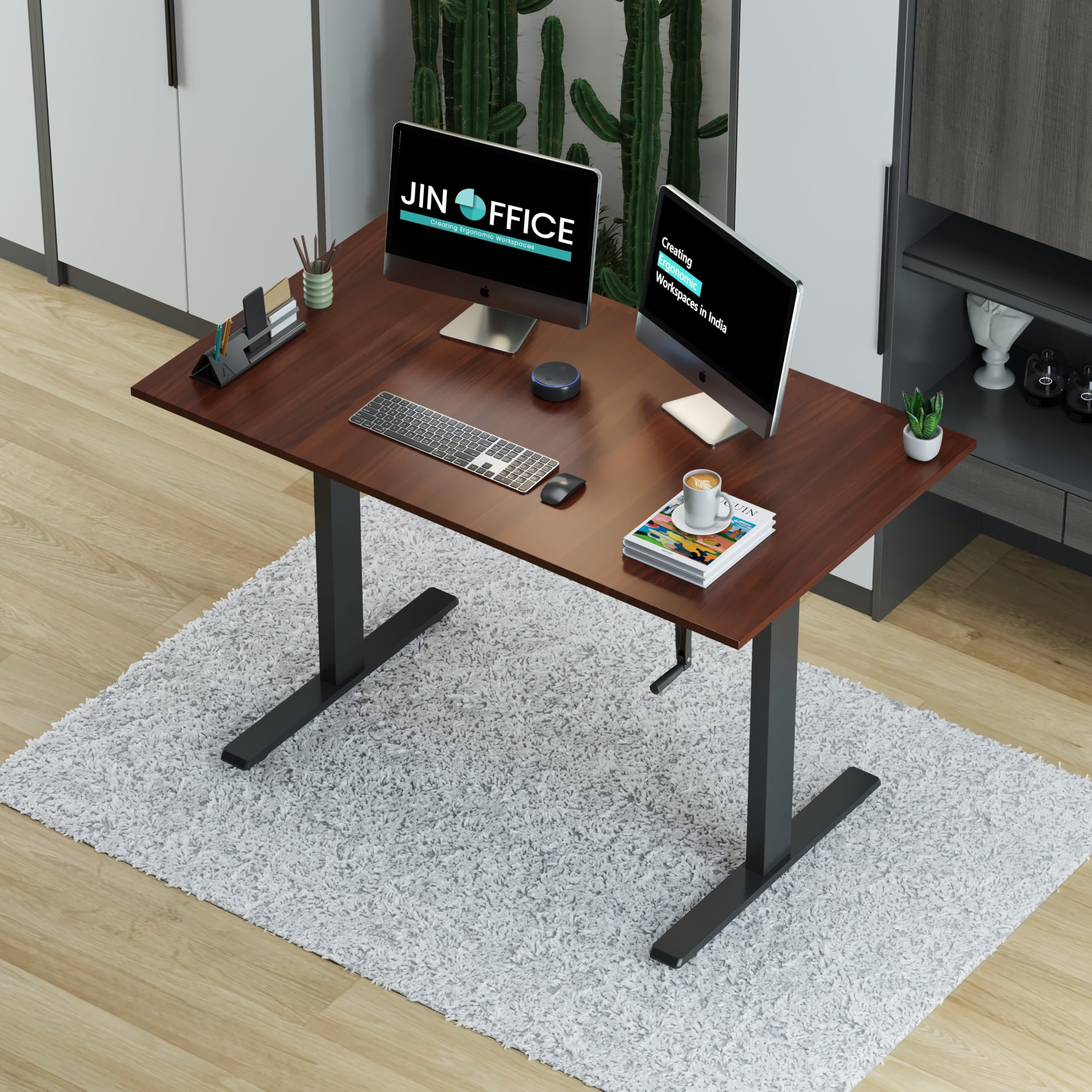 JIN OFFICE Wrought And Cast Iron Height Adjustable Desk Manual | Manual ...