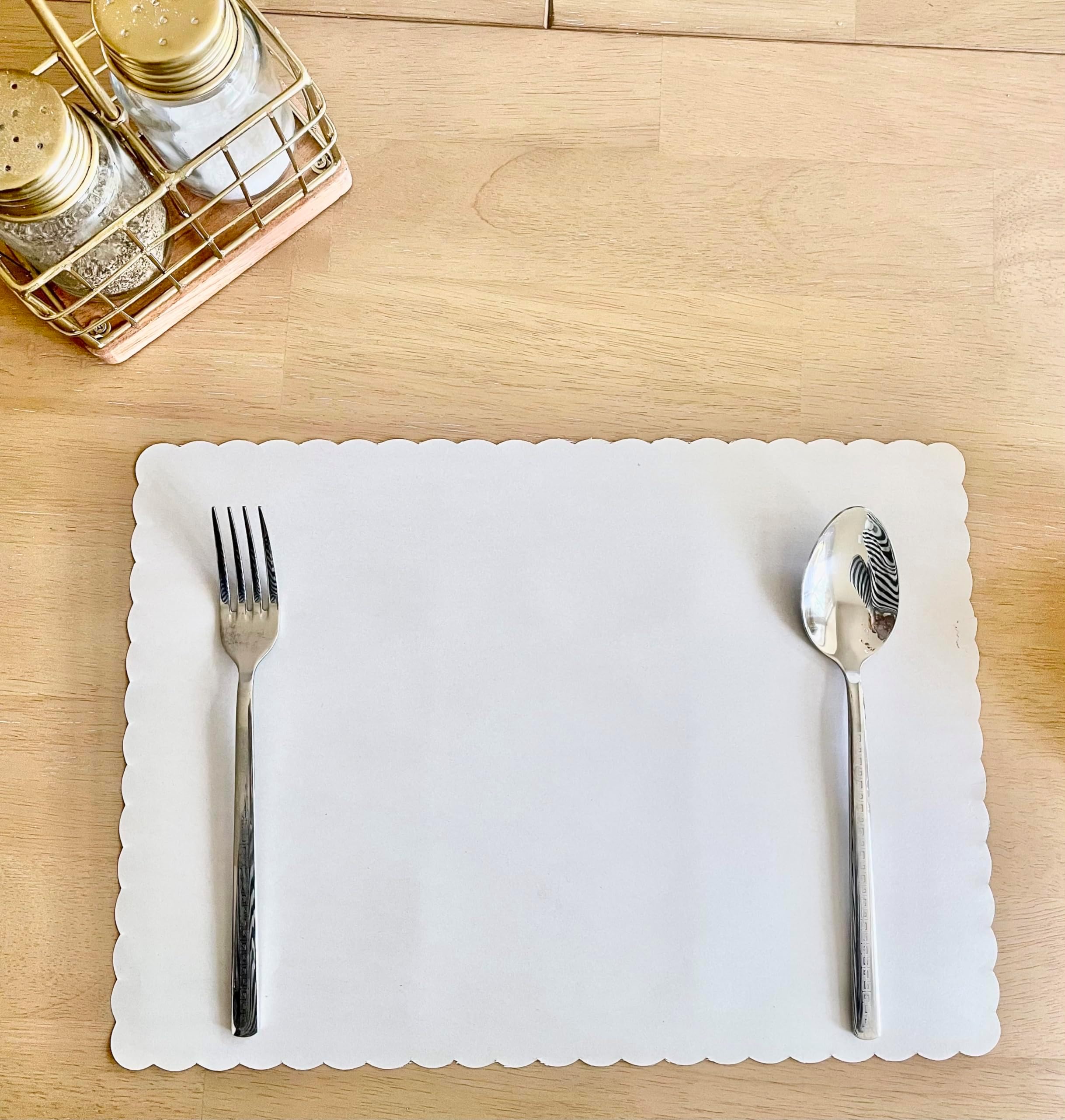 Amazon.com: Off-White Colored Paper Placemat with Scalloped Edge - 1000 ...