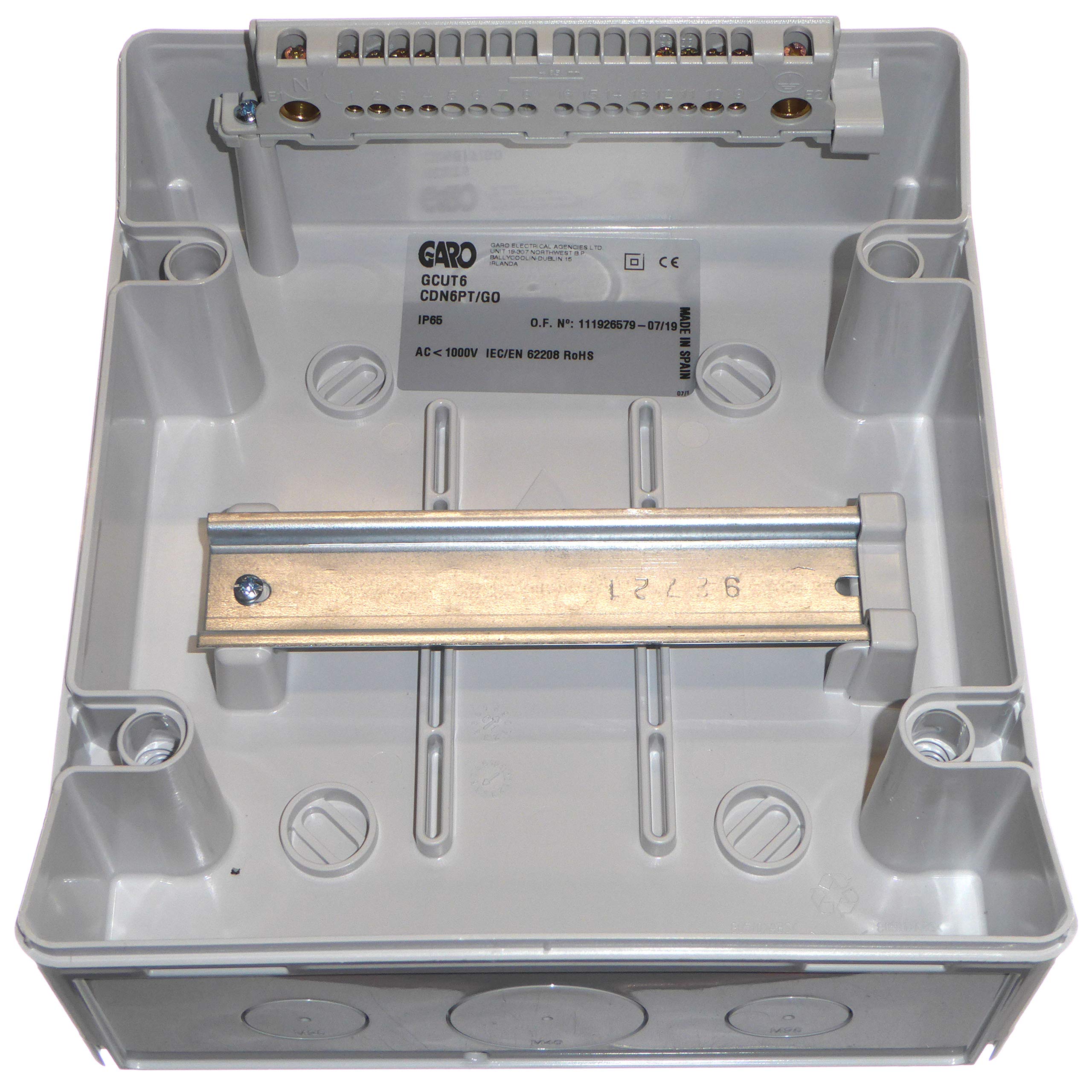 Buy 6 Module IP65 DIN Rail Enclosure - Empty Consumer Unit Distribution ...