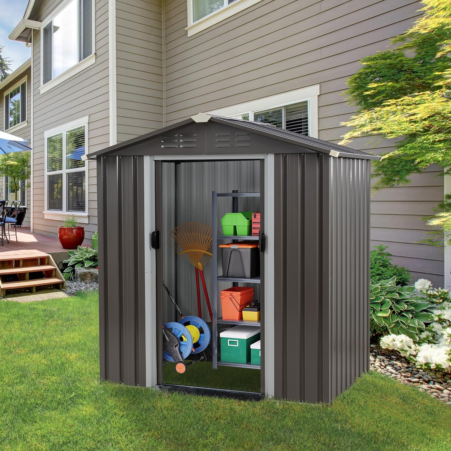 Amazon Vongrasig 6 X 4 X 6 FT Outdoor Storage Shed Patio Lawn amazon-vongrasig-6-x-4-x-6-ft-outdoor-storage-shed-patio-lawn