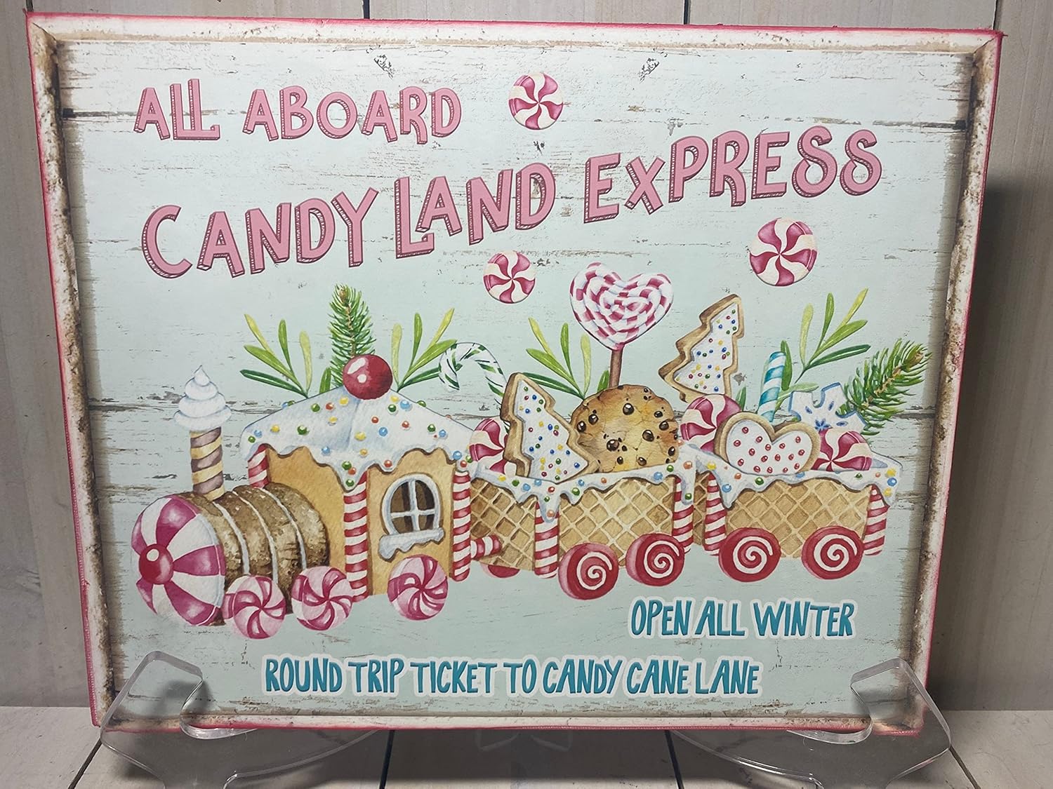 Amazon.com: Candyland Christmas Sign Christmas Bakery Decor Retro Home ...