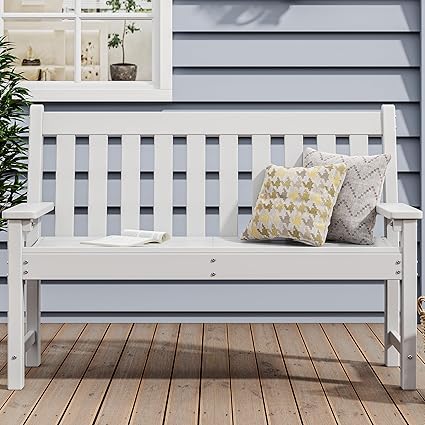Amazon.com: YITAHOME Garden Bench, All Weather Outdoor Bench for 2-3 ...