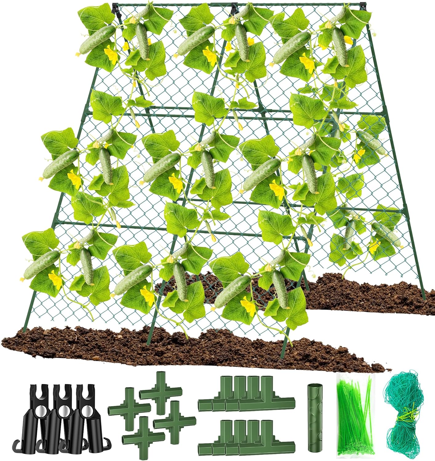 Cucumber Trellis for Garden, 35" X 50" Foldable A-Frame Trellis Garden ...