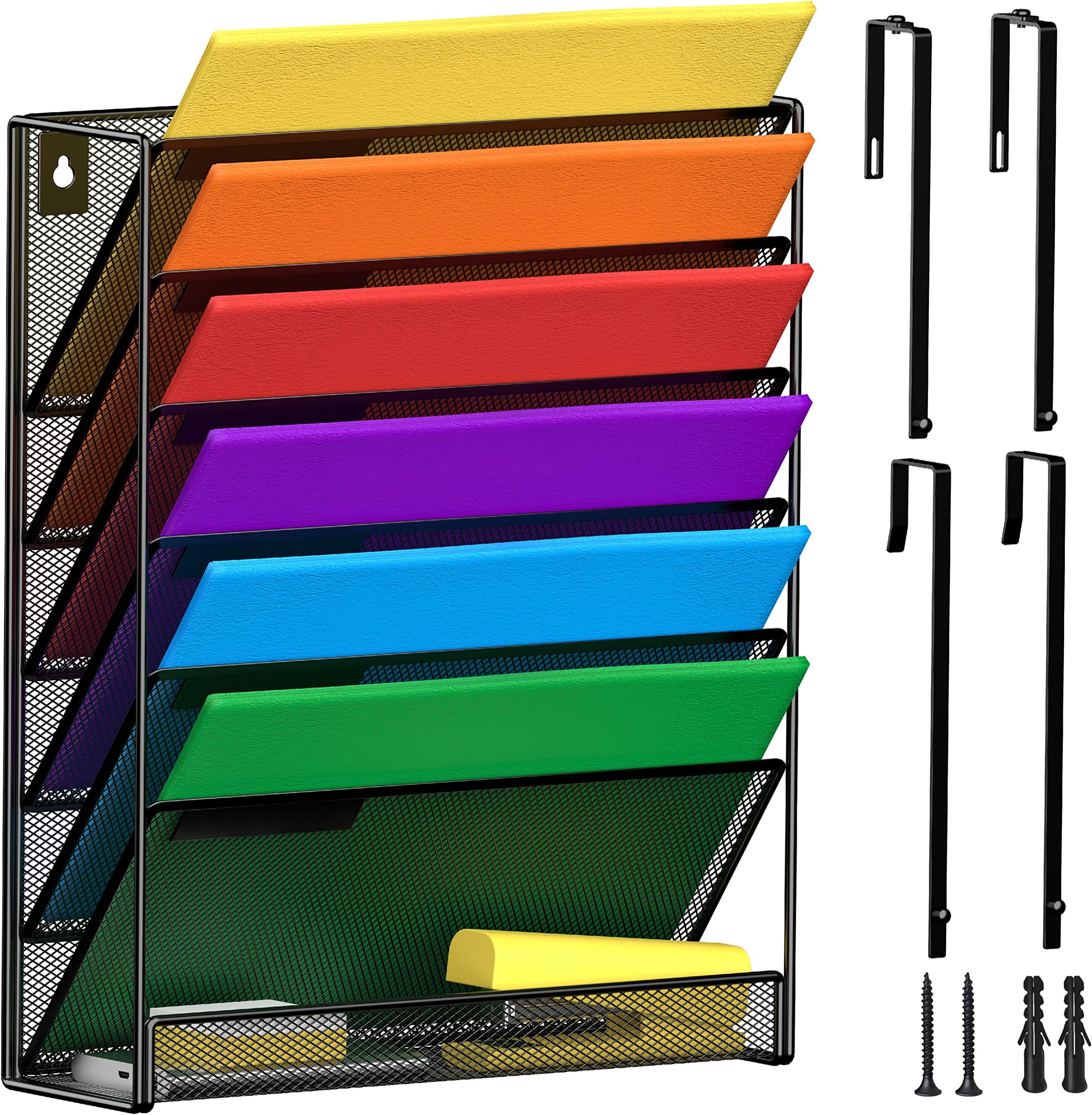 Amazon.com : MINDEPOT 7-Tier Wall Hanging File Organizer Cubicle ...