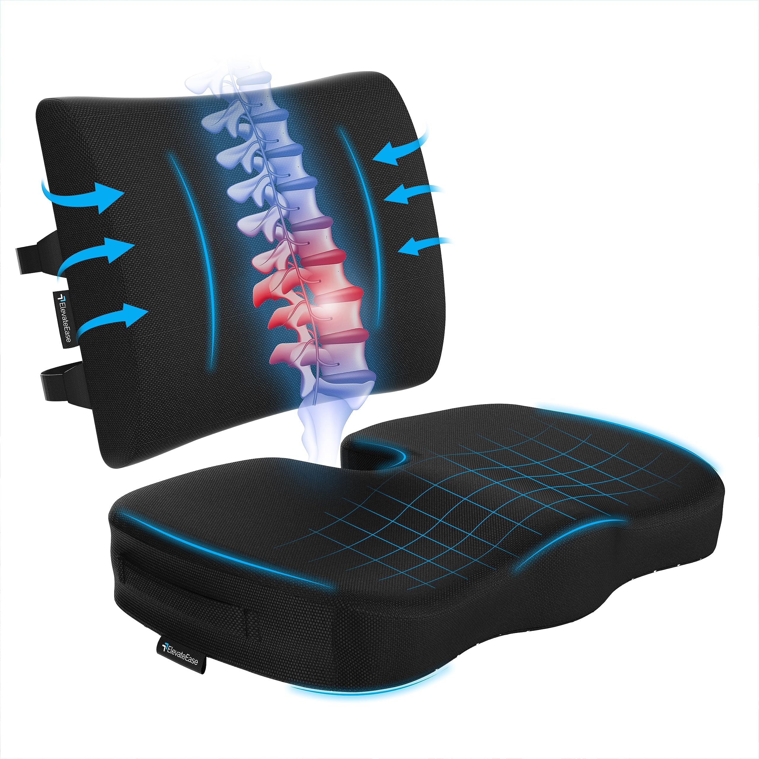 Cojin Ergonomico para Silla de Oficina,Juego de Cojines de Asiento Y ...