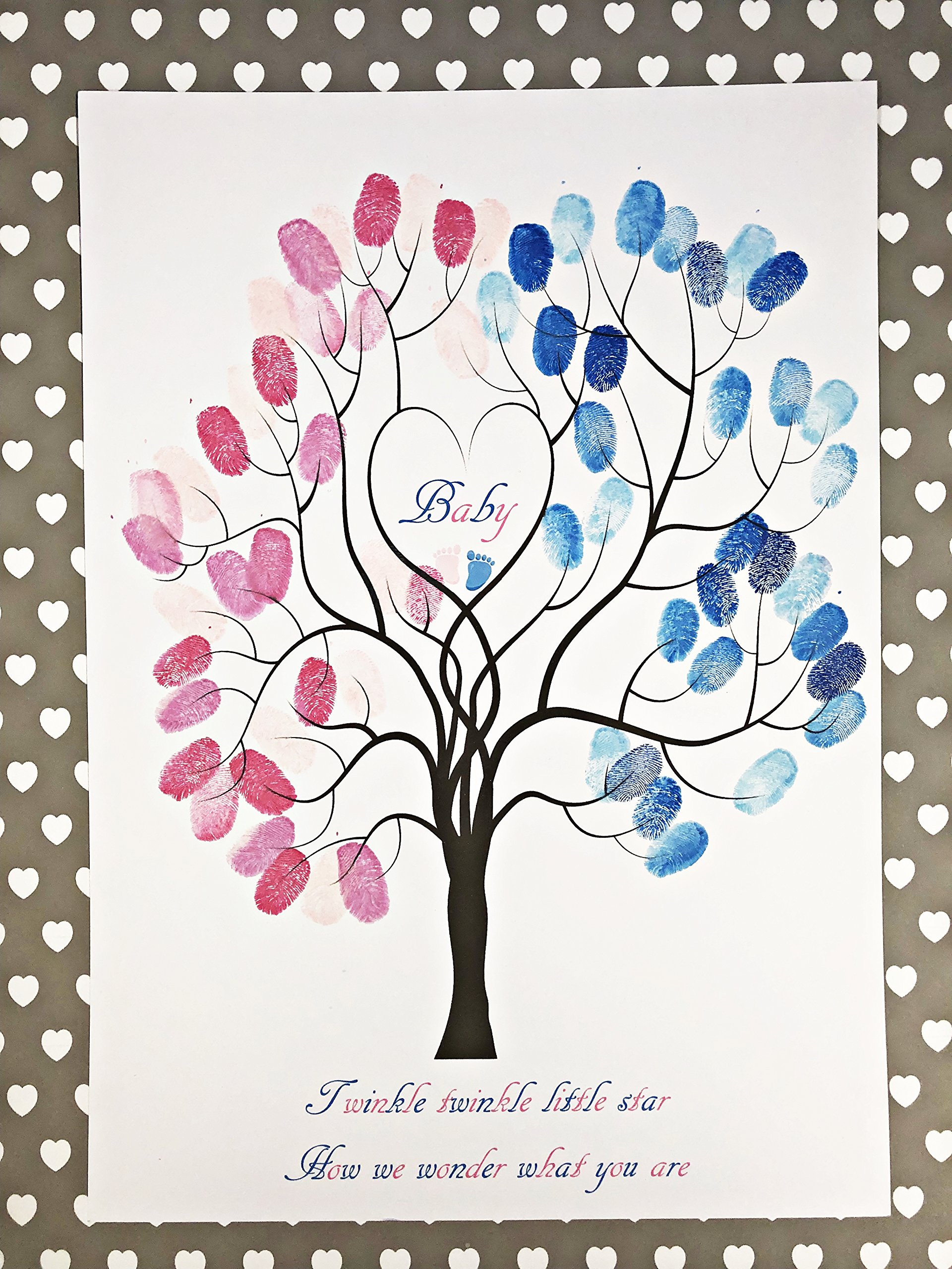 Buy Baby Shower Finger Print Tree Boy or Girl Gender Reveal Prediction ...
