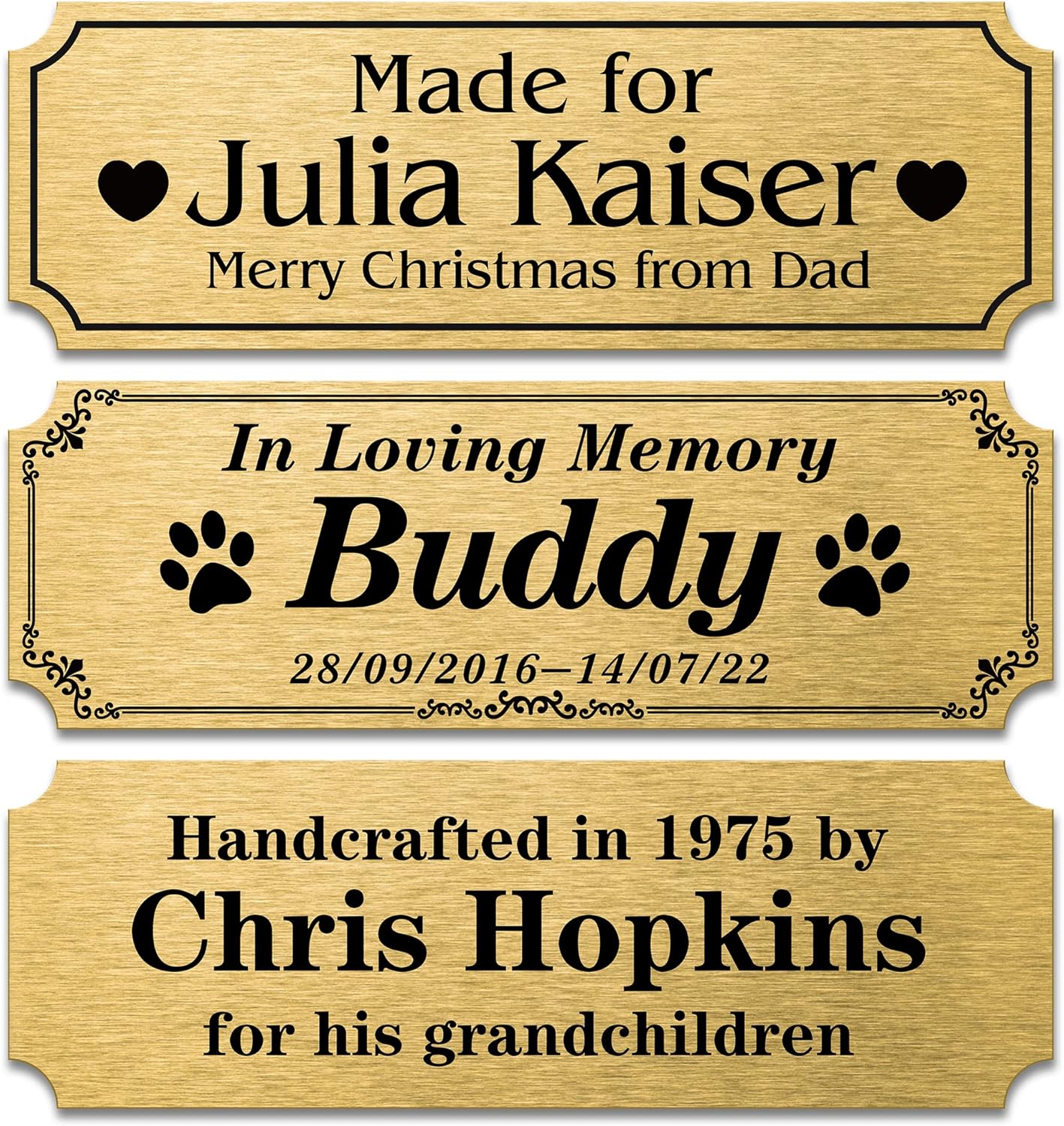 Amazon.com : Personalized Name Plates, Solid Brass Engraved Plaque ...