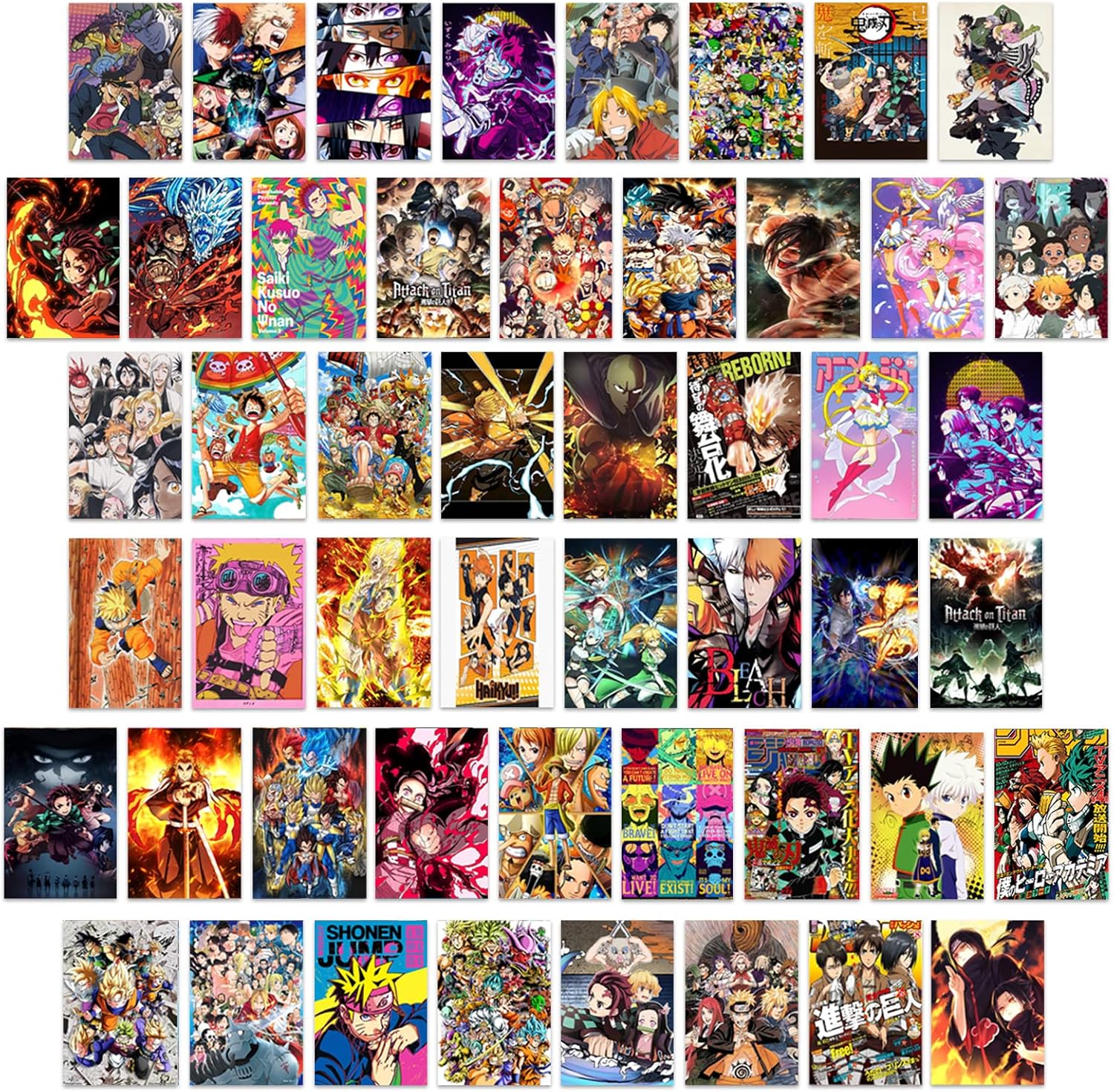Amazon.com: ZANNZA 50PCS Anime Collage Kit for Wall Manga Wall Collage ...