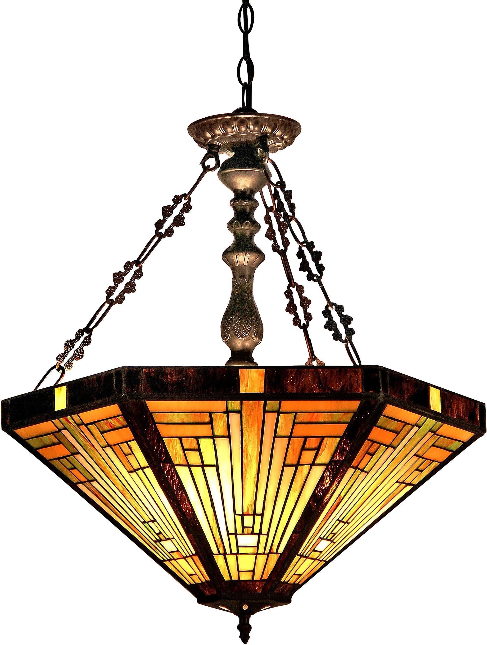 Chloe Lighting CH33359MR22-UH3 Innes Tiffany-Style Mission 3-Light ...