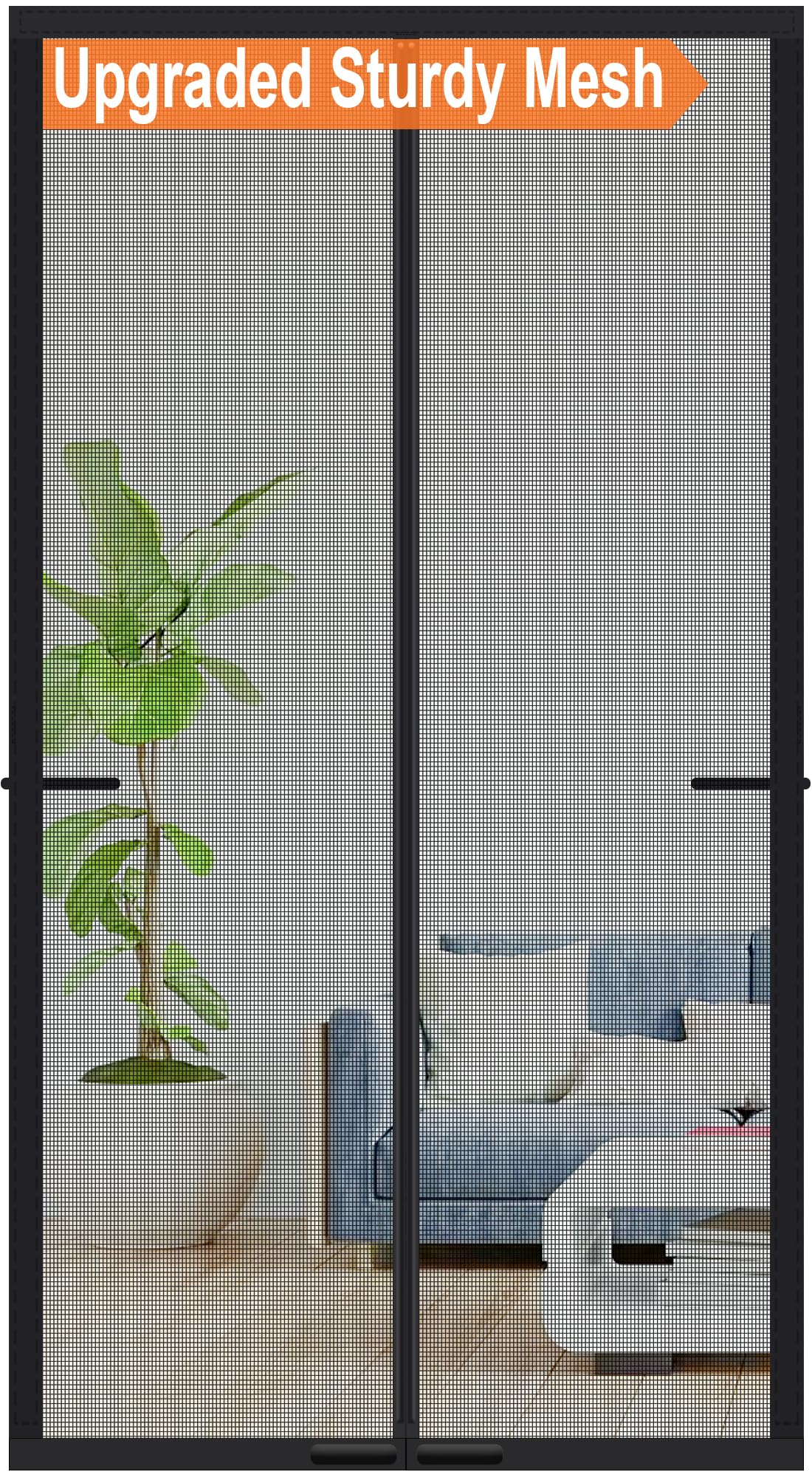 Heavy Duty Magnetic Bug Screen Door,Reinforced Thicker Mesh,Full Strip ...