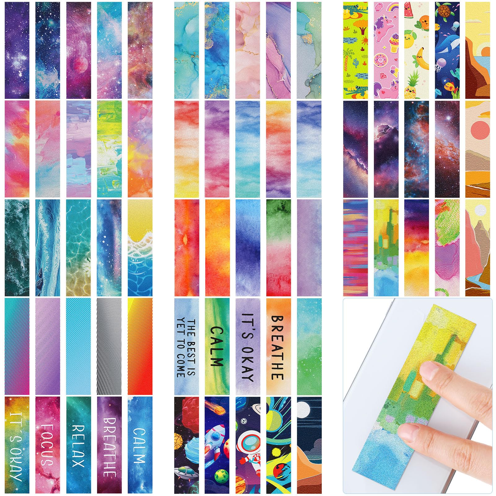 Amazon.com: Teling 65 Pieces Anxiety Smooth Stickers Strips Set Stress ...