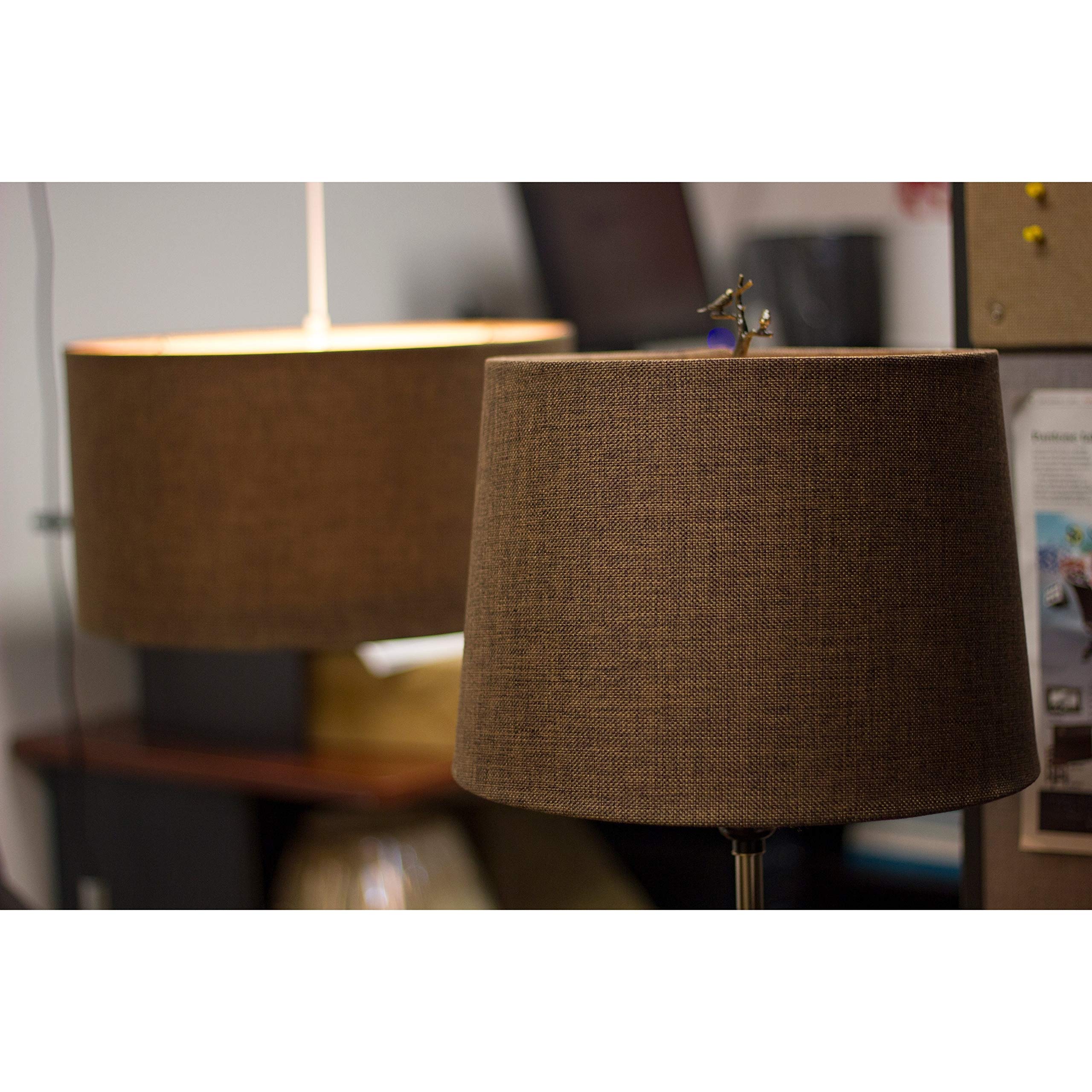 Chocolate Brown Drum Lamp Shade Linen Drum Harback Lamp Shade Lux