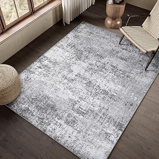 Amazon.com: PureCozy Modern Abstract Gray Rug 3x5 Entryway Machine ...