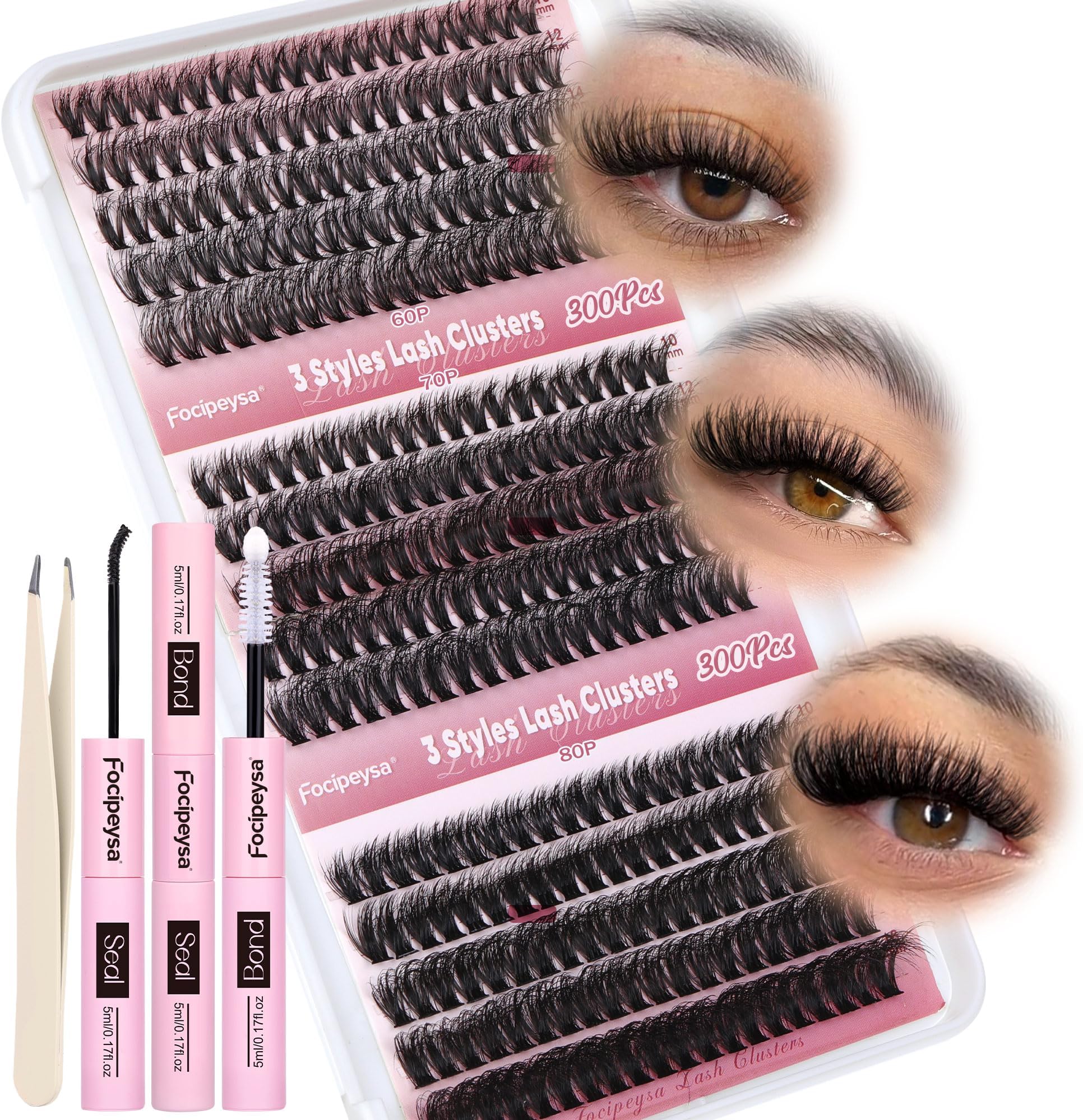 Amazon.com: Calphidar Eyelash Clusters 30D+40D+50D+60D+80D+100D Lash ...