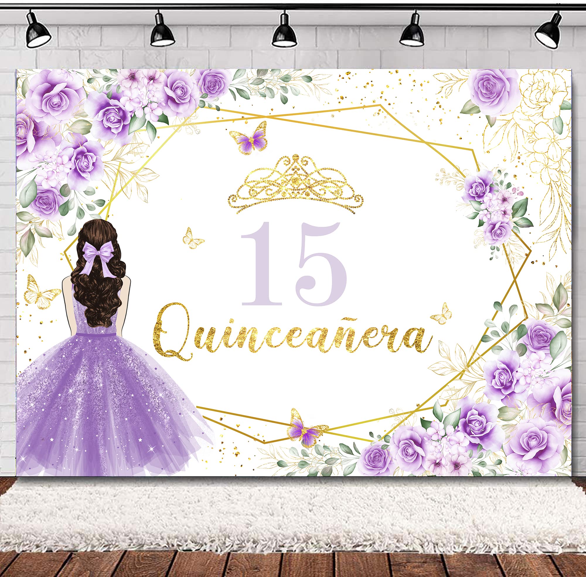 Svbright Quinceanera 15th Birthday Backdrop 7wx5h Sweet Girl Princess ...
