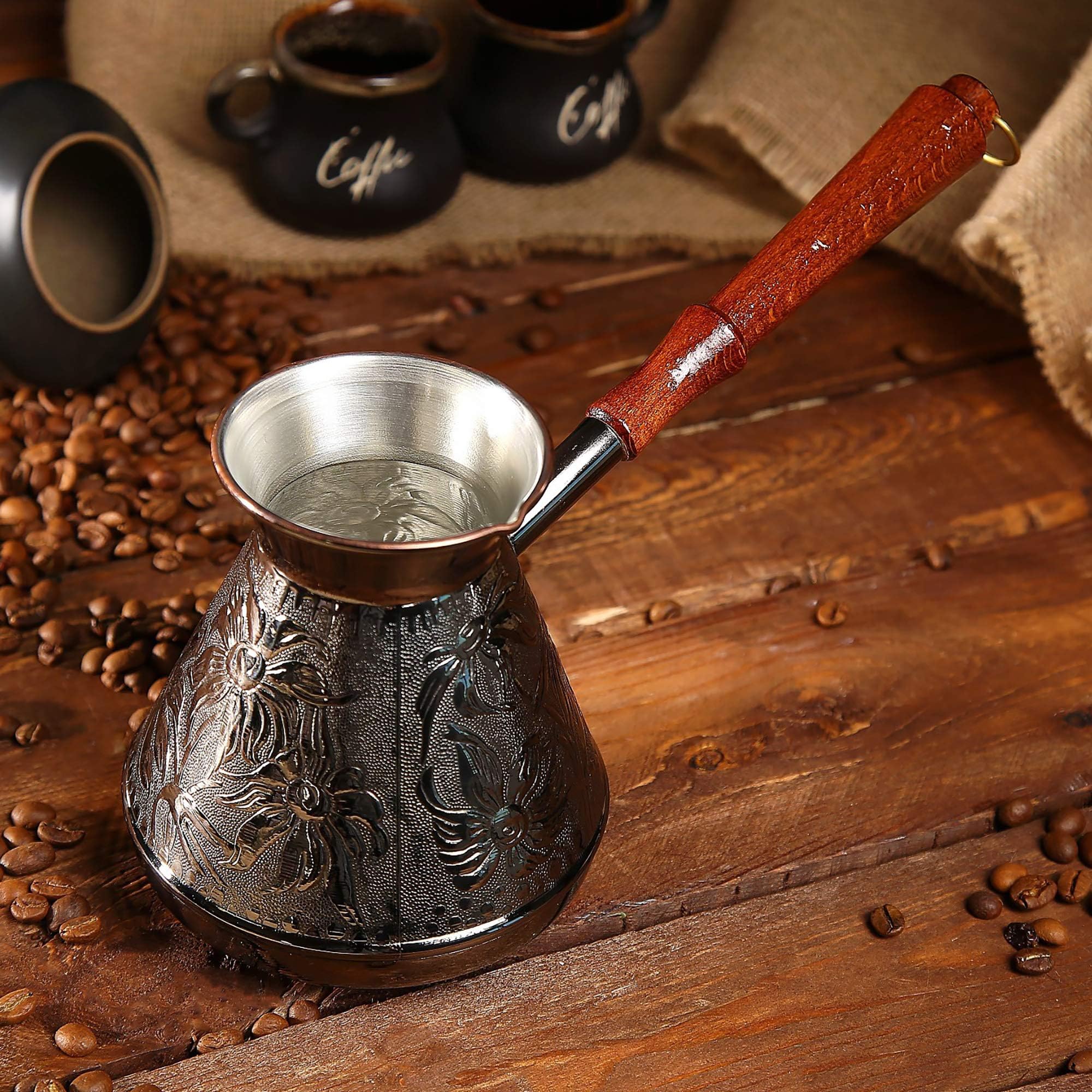 Amazon.com: Cezve Turkish Coffee Pot Ibrik, 8.5 fl oz Greek Turkish ...