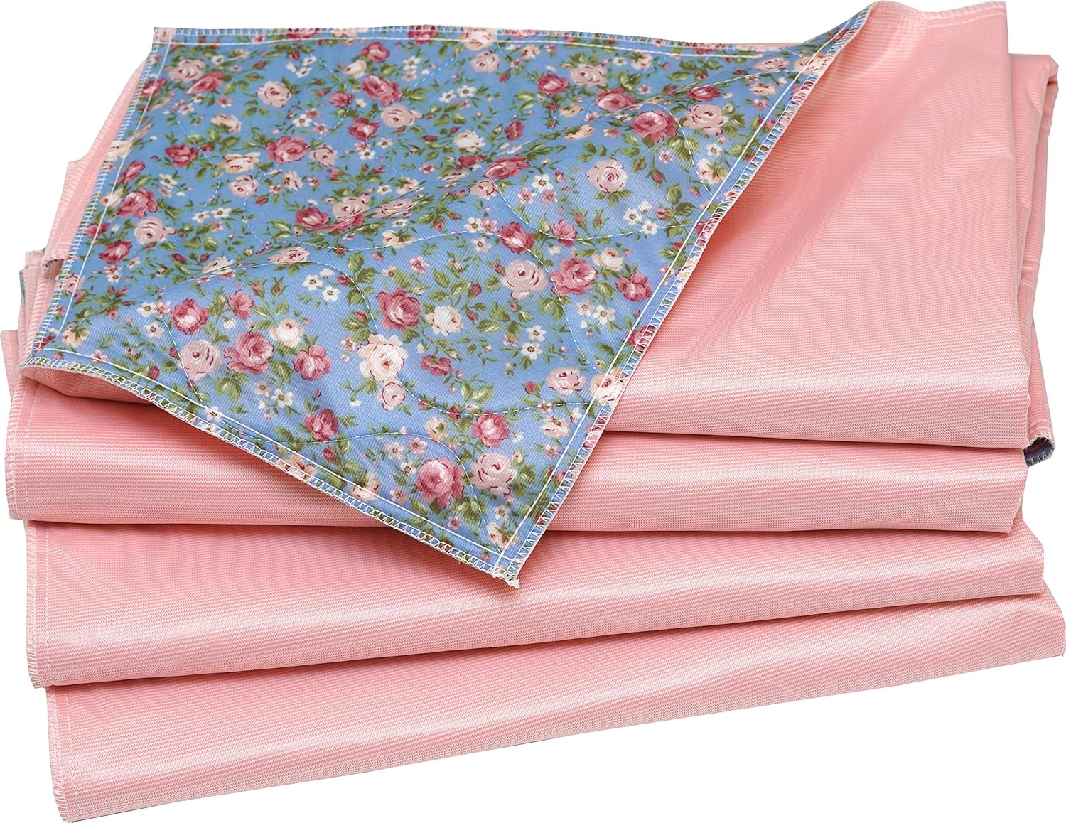 Buy 4 Pack Washable Bed Pad Floral Print With Pink Vinyl Standard buy-4-pack-washable-bed-pad-floral-print-with-pink-vinyl-standard