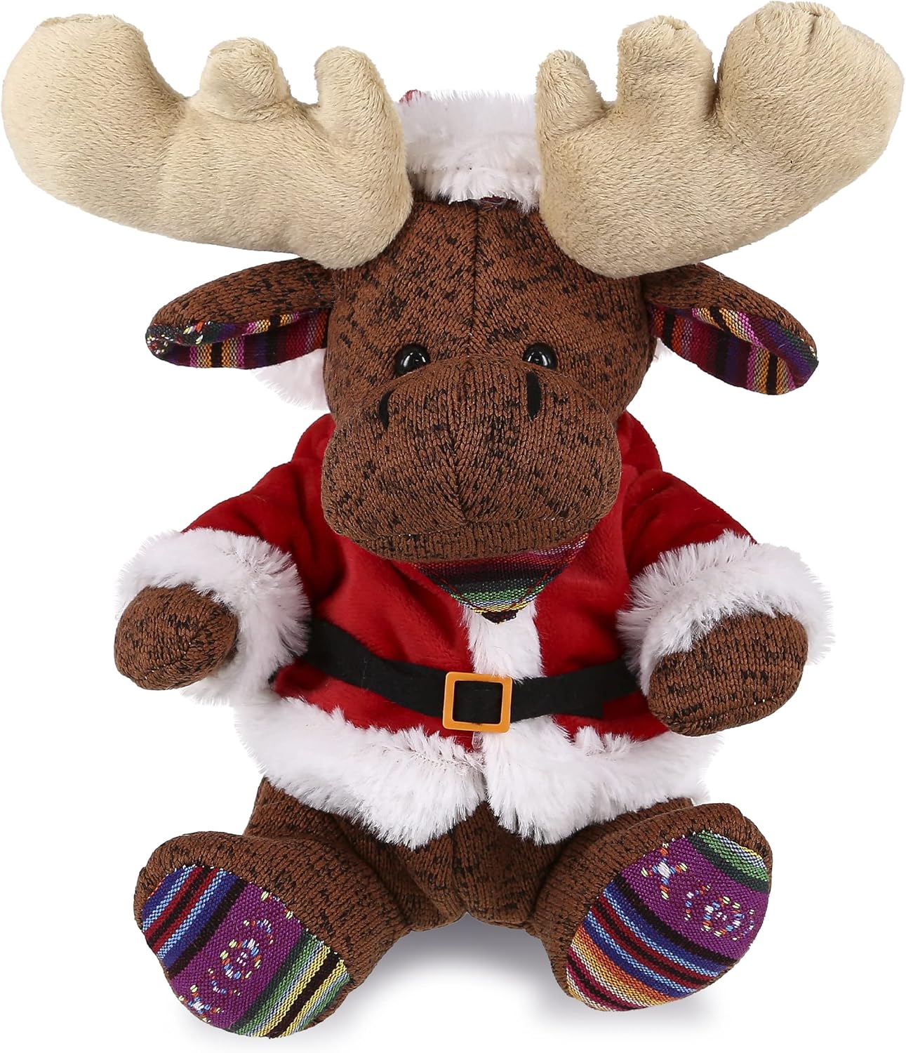 Amazon.com: DolliBu Santa Funky Brown Moose Stuffed Animal Plush Toy ...