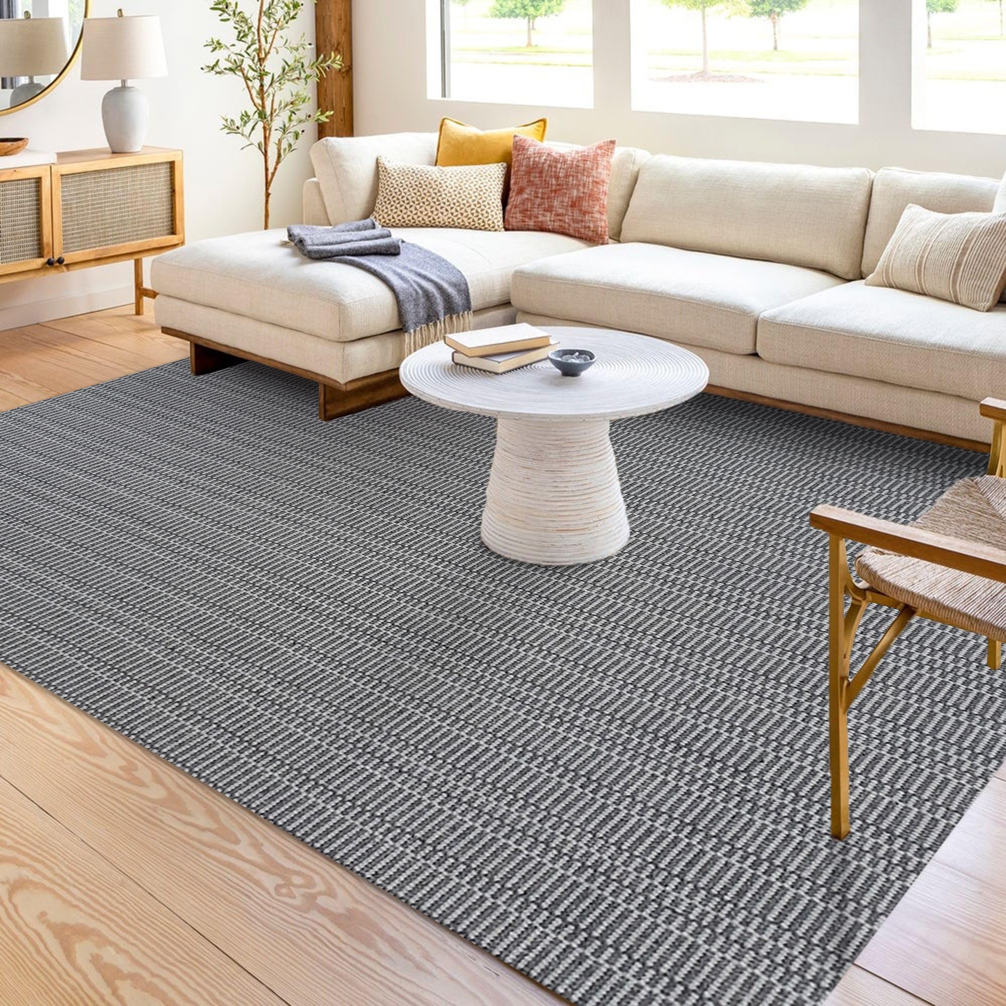 KOZYFLY Washable Area Rug for Living Room 6x9 Ft Non Slip Bedroom Rug ...