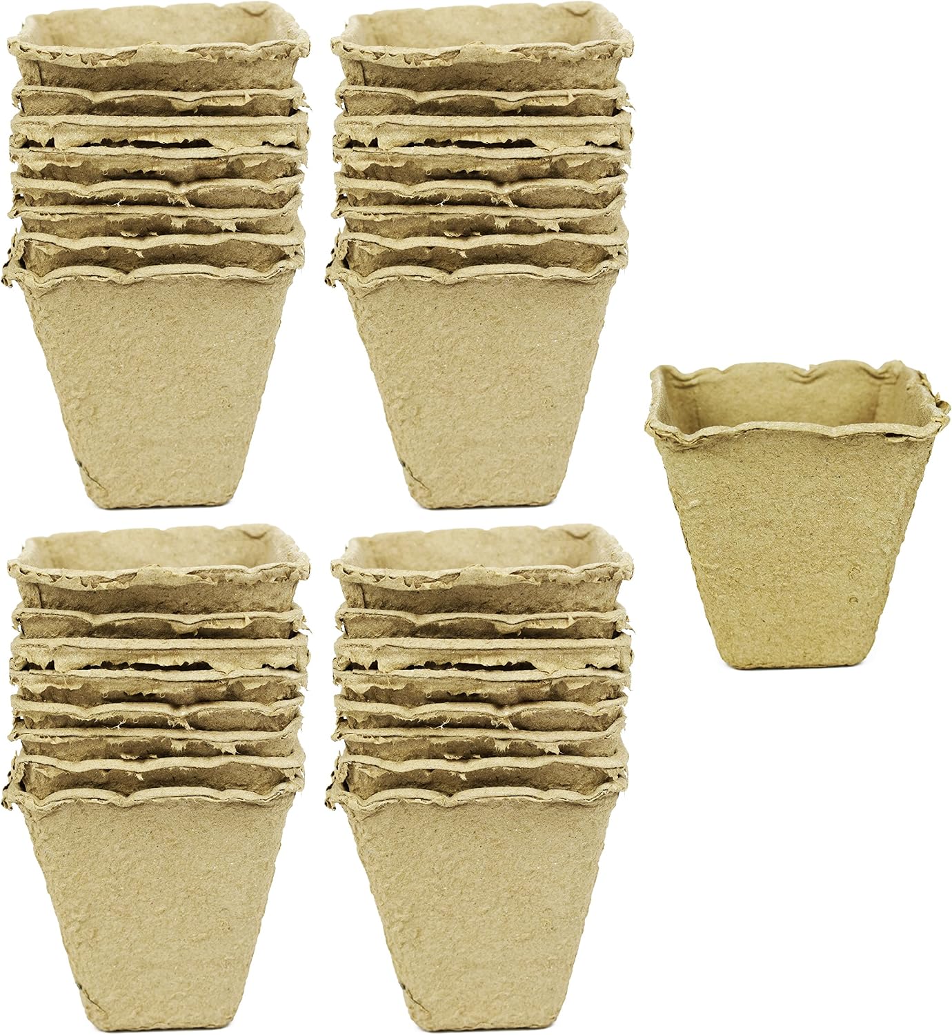 Set of 32 Biodegradable Eco Friendly Peat Pots! 3" - 12 Pot Tray ...