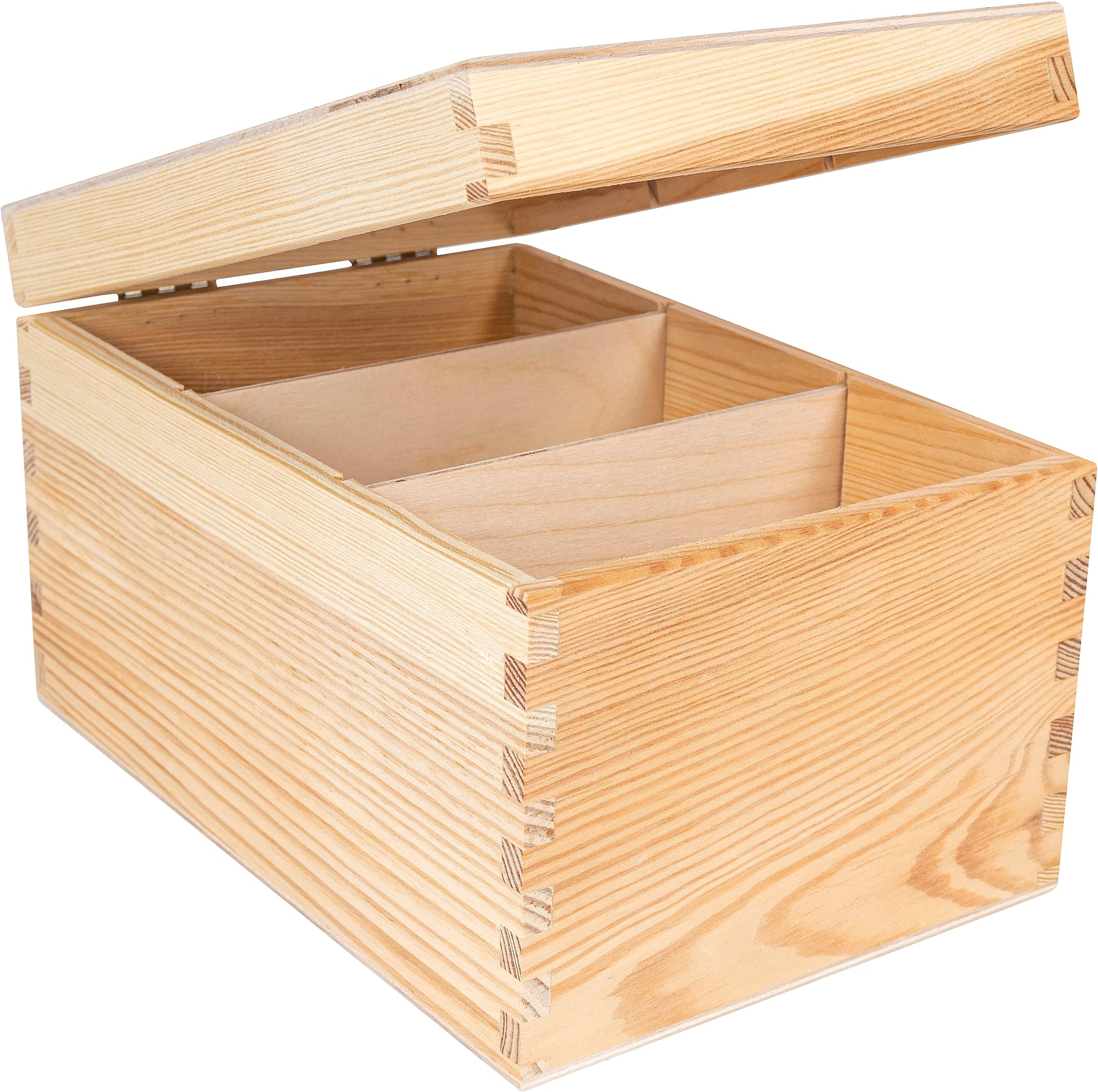 Creative Deco Wooden Storage Box for CD & DVD | 16 x 24 x 14 cm | 3 ...