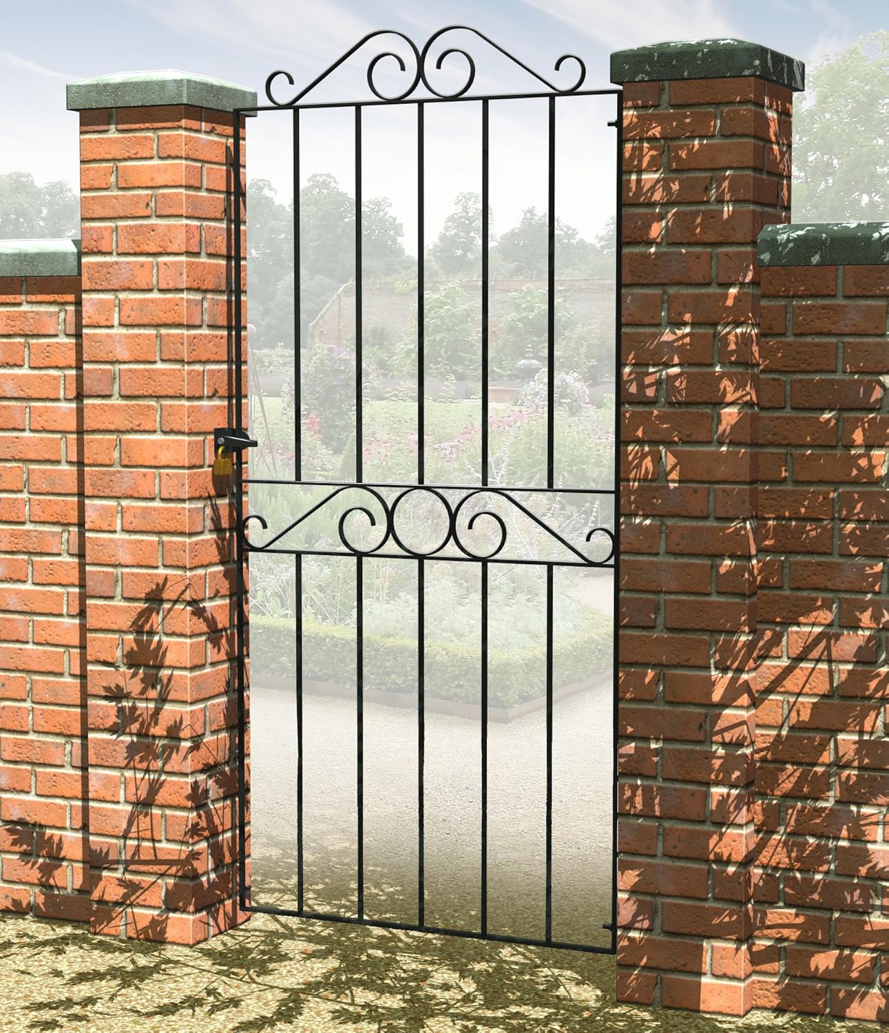 IRONBRIDGE TALL METAL GATE -Fits gap 900mm - 940mm : Amazon.co.uk: DIY ...