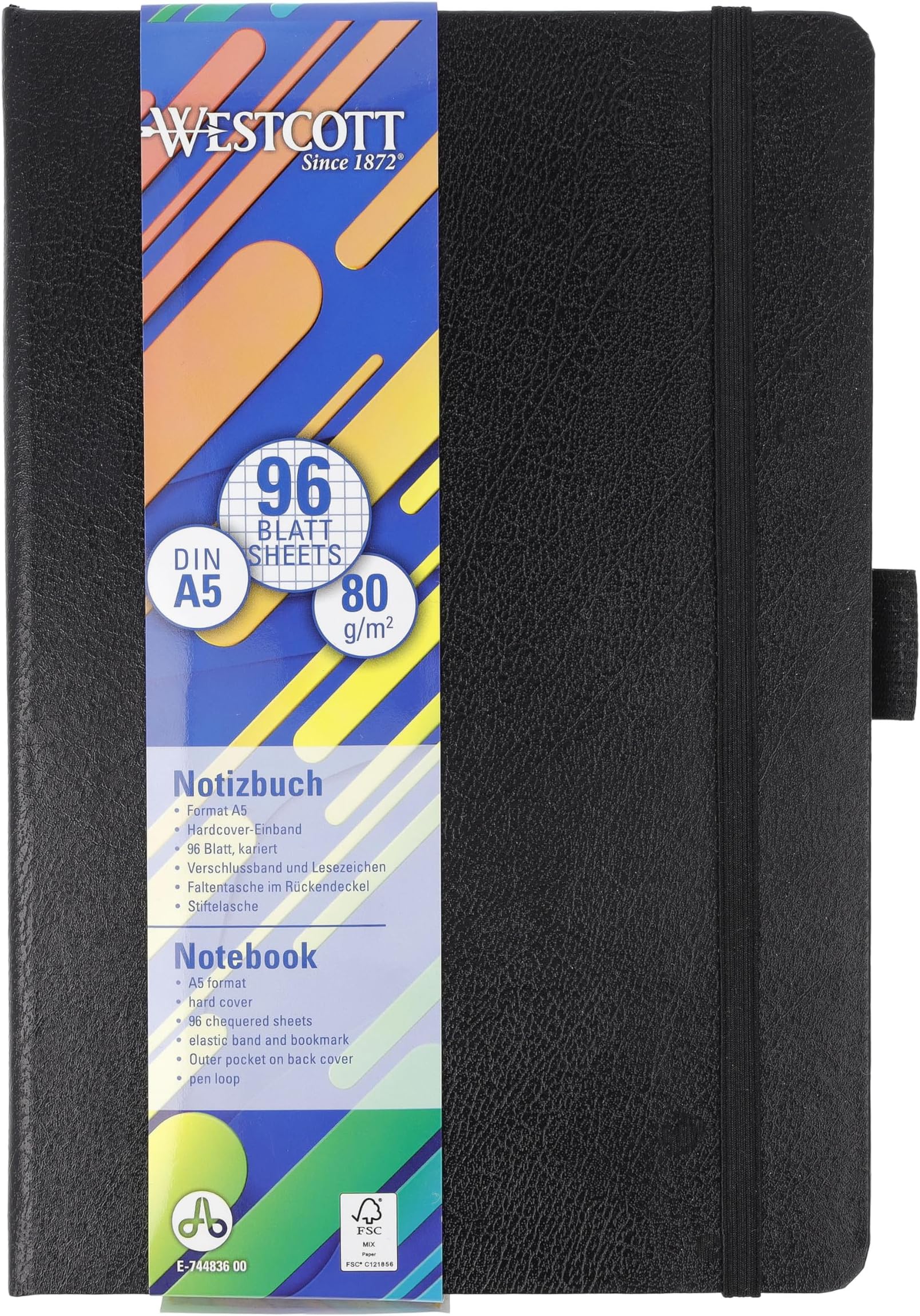 Westcott Notizbuch DIN A5 kariert | 192 Seiten im edlen Hardcover ...