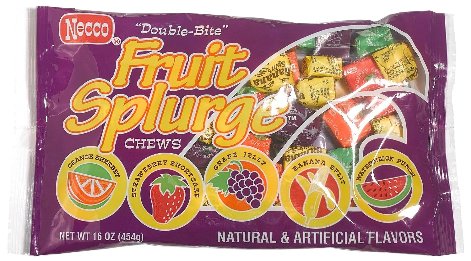 Amazon.com: Necco Fruit Splurge Chews, 16-Ounce Bags (Pack of 24 ...