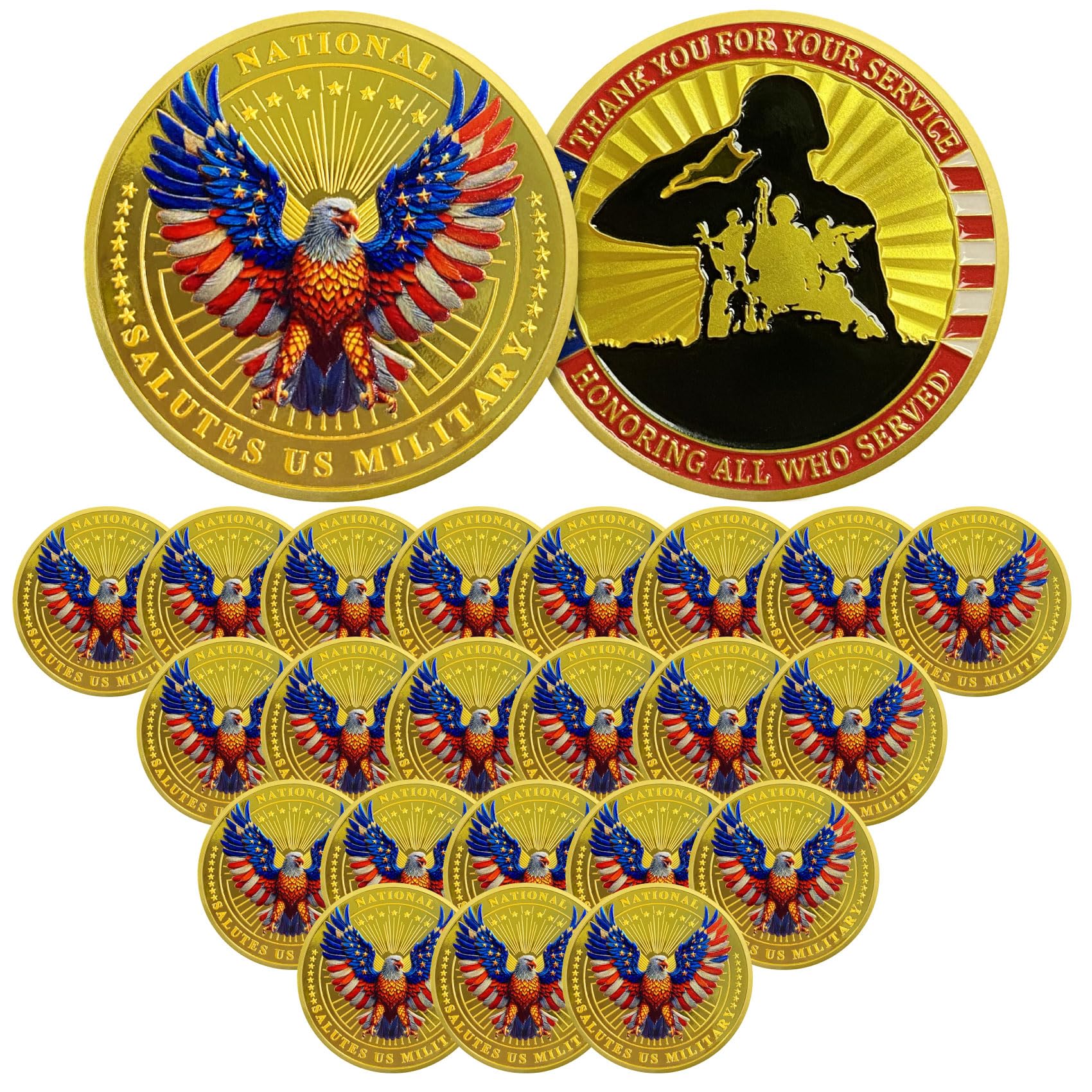 Amazon.com : ASmileIndeep 24 Pcs Military Challenge Coins - Thank You ...