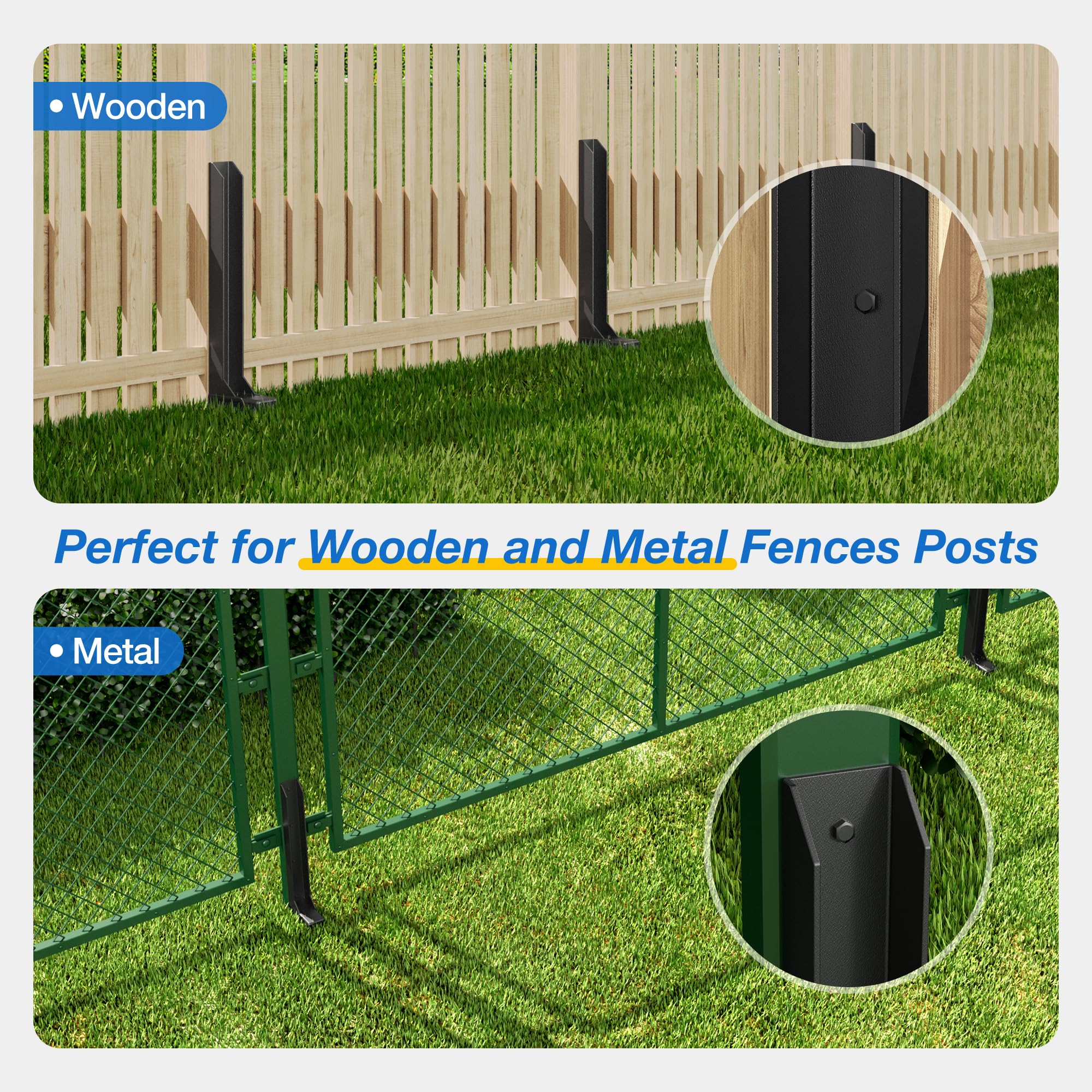 Snapklik.com : Thickened Steel Fence Post Repair Kit 6Pack, One-Piece ...