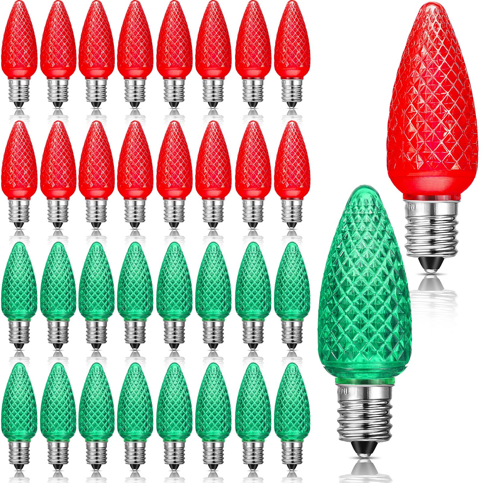 50 Pieces C9 Christmas Light Replacement Bulb E17 LED Easter Light ...