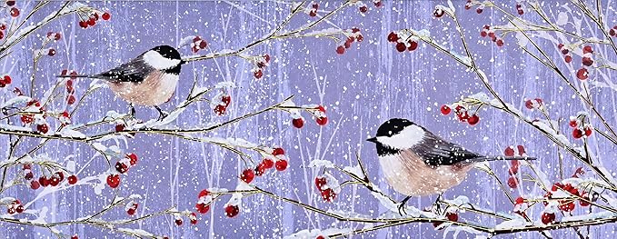 Amazon.com: Snowy Chickadees Panoramic Boxed Holiday Cards (20 cards ...
