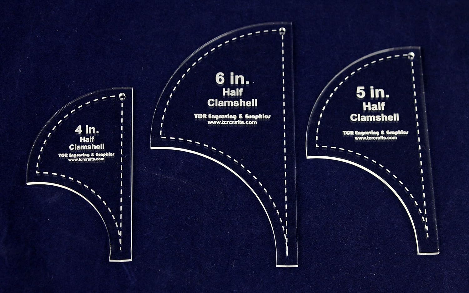 Amazon.com: Half Clamshell Templates 4 Inch, 5 Inch, 6 Inch - 1/8 Inch