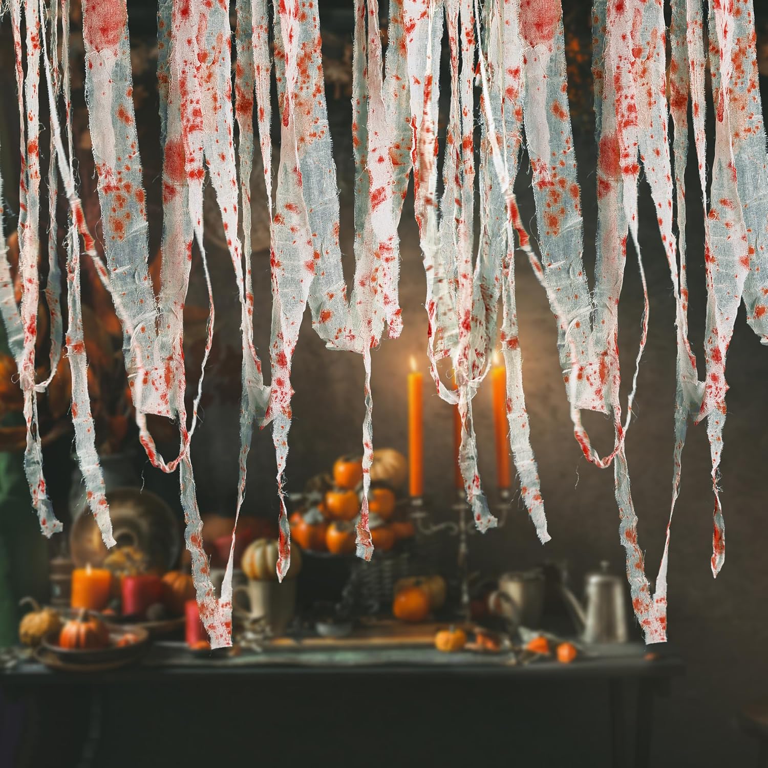 Amazon.com: LFUTARI 2 PCS 165 ft Halloween Creepy Blood Cloth-Halloween ...